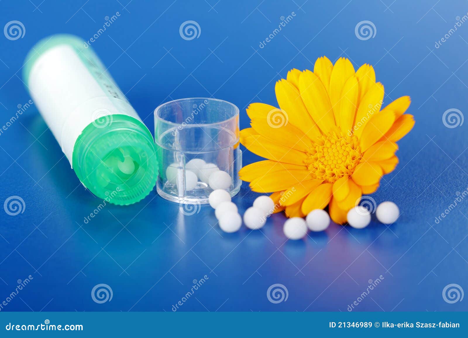 Calendula Officinalis and Homeopathic Pills Stock Image - Image of ...