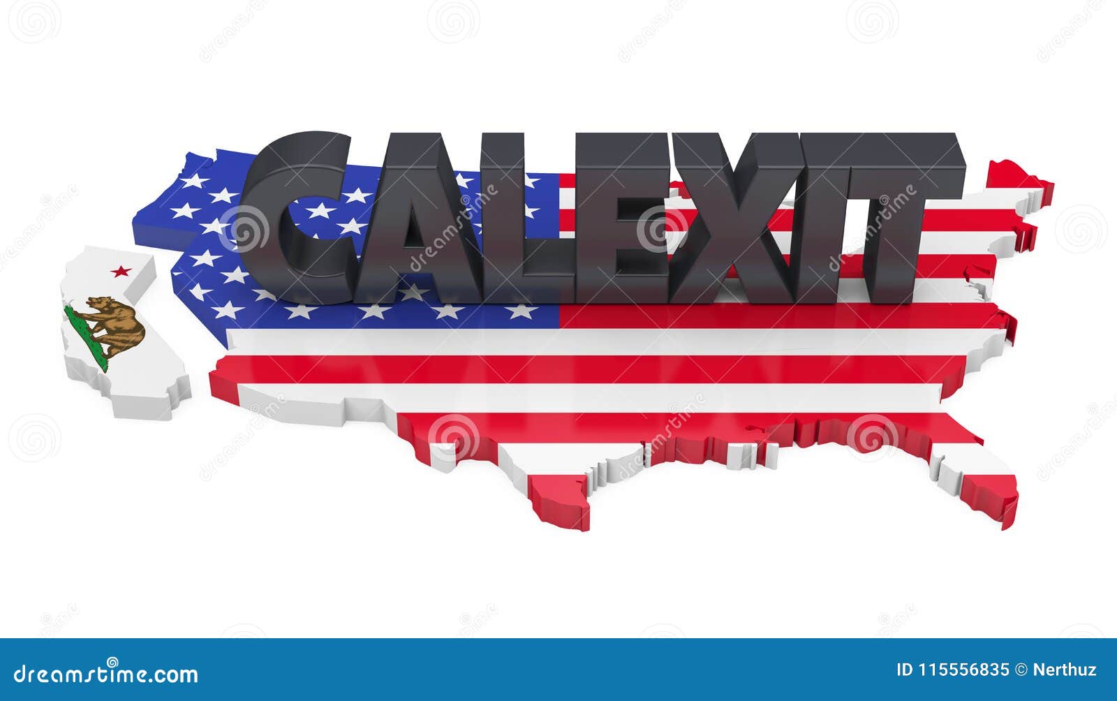 Calexit California Exit Concept Isolated Stock Illustration ...