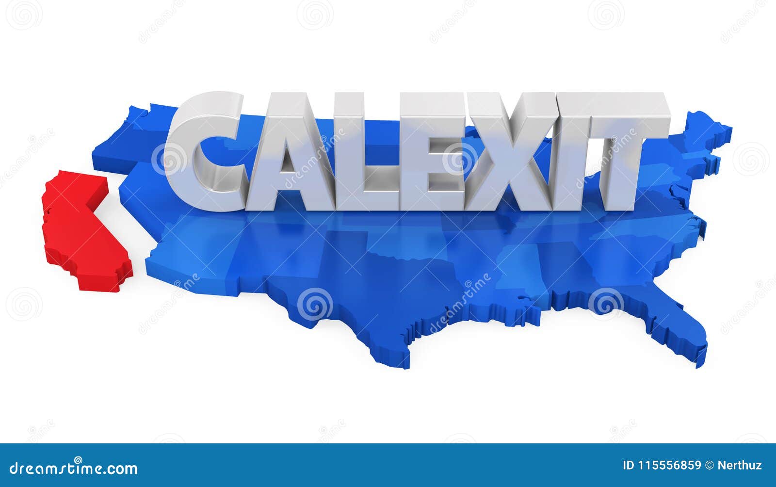 Calexit California Exit Concept Isolated Stock Illustration ...