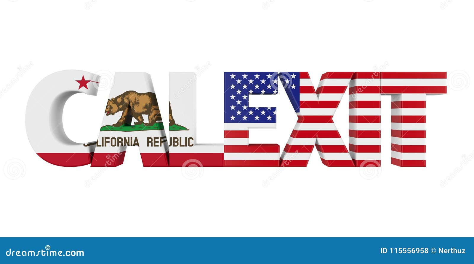 Calexit California Exit Concept Isolated Stock Illustration ...