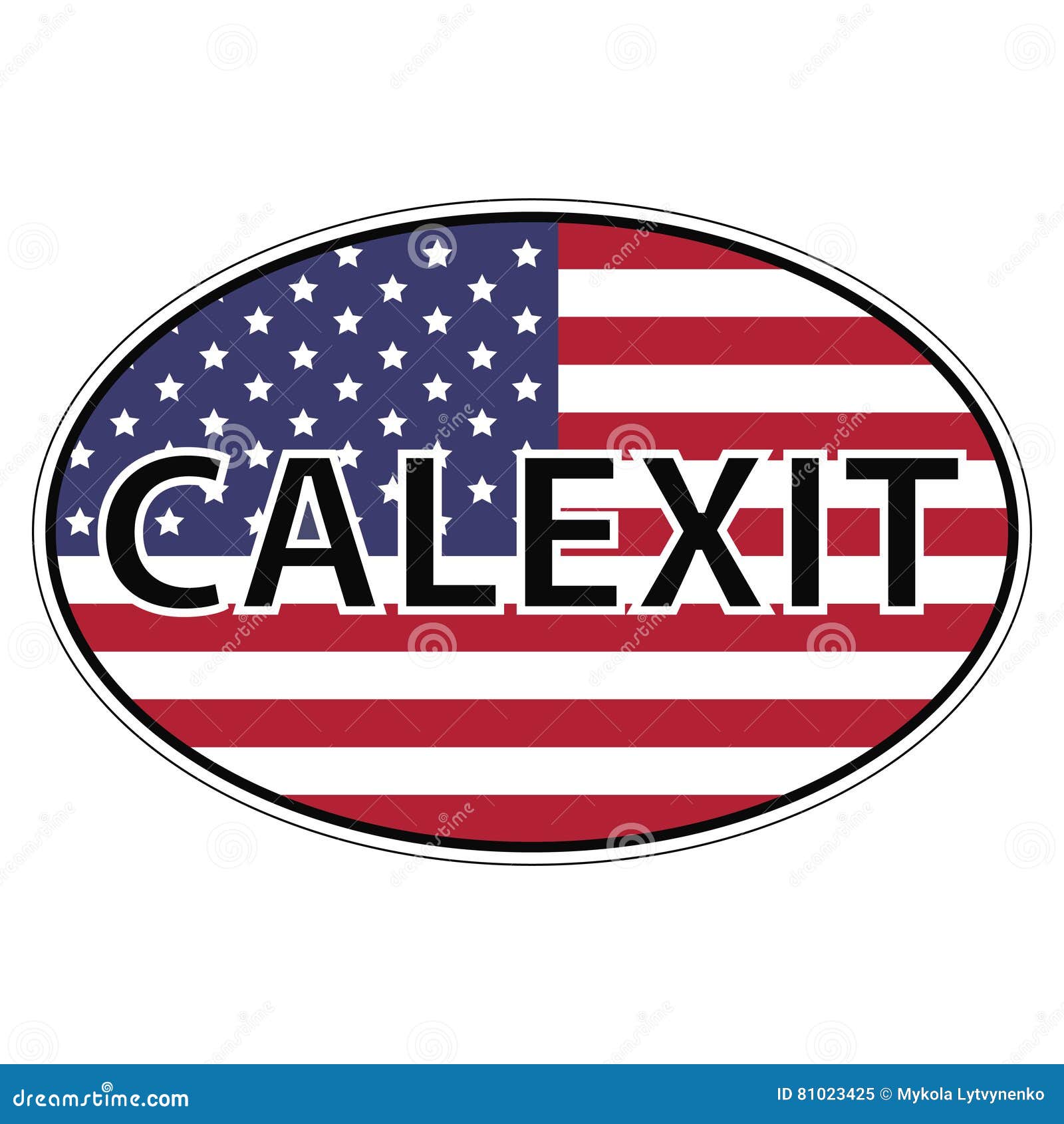 Calexit sticker USA flag stock vector. Illustration of american - 81023425