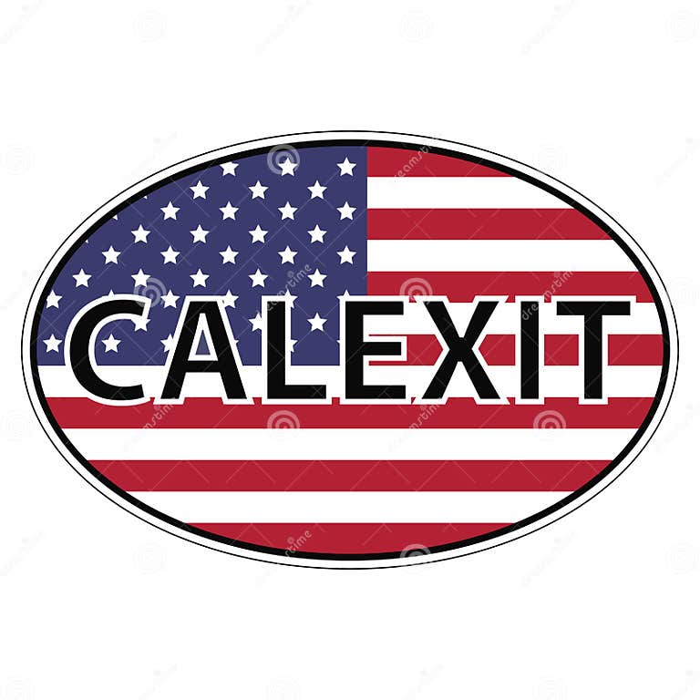 Calexit sticker USA flag stock vector. Illustration of american - 81023425