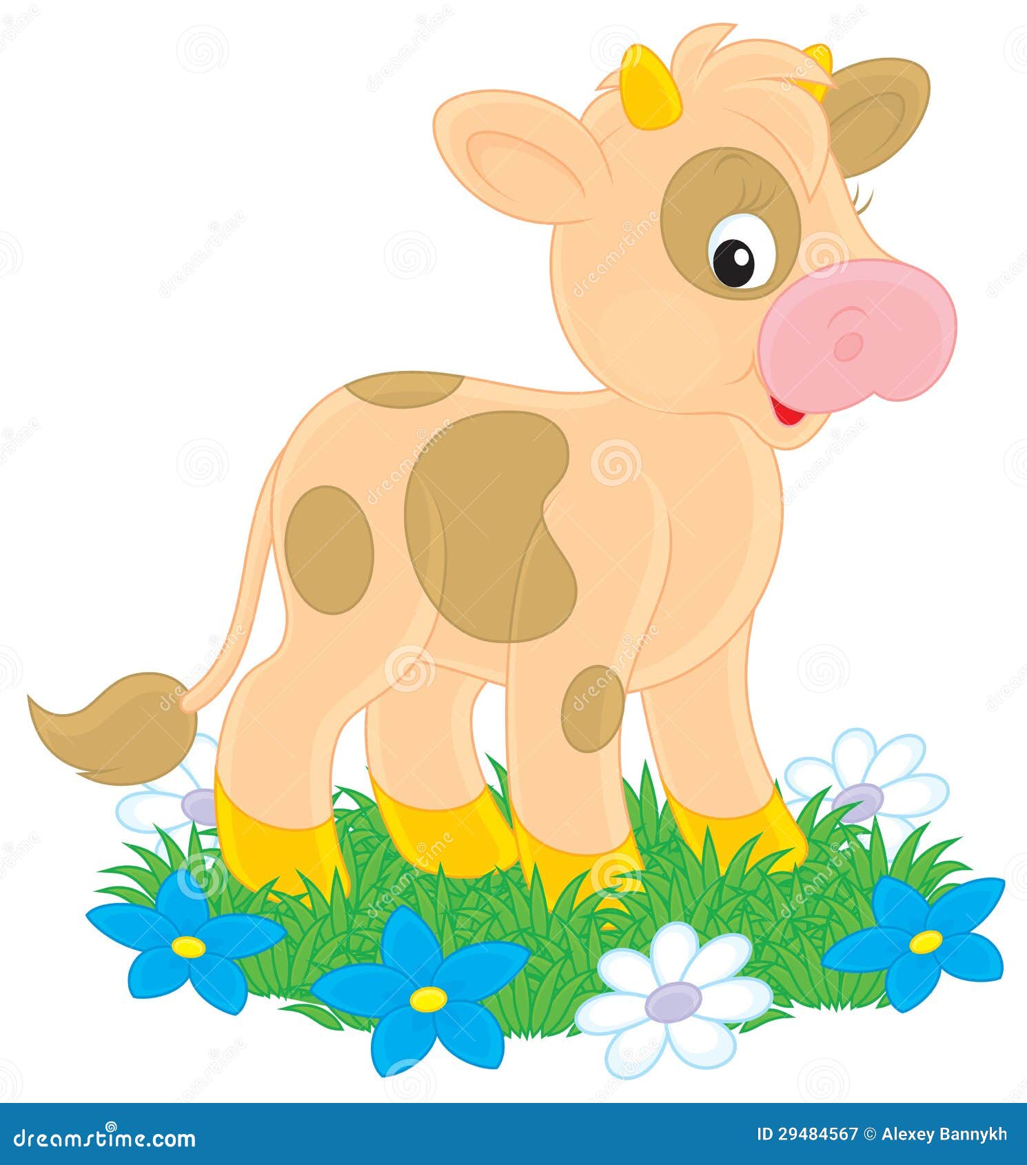 Calf stock vector. Illustration of toon, cartoon, bullcalf - 29484567
