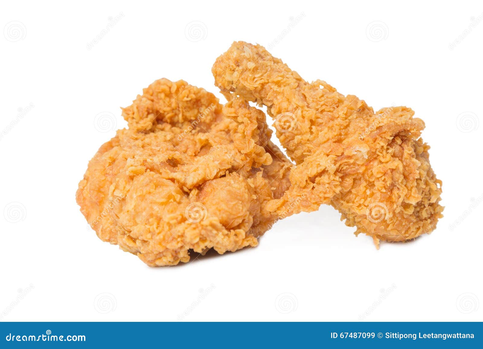 Calf and Chest Fried Chicken on White Stock Image - Image of nutrition ...