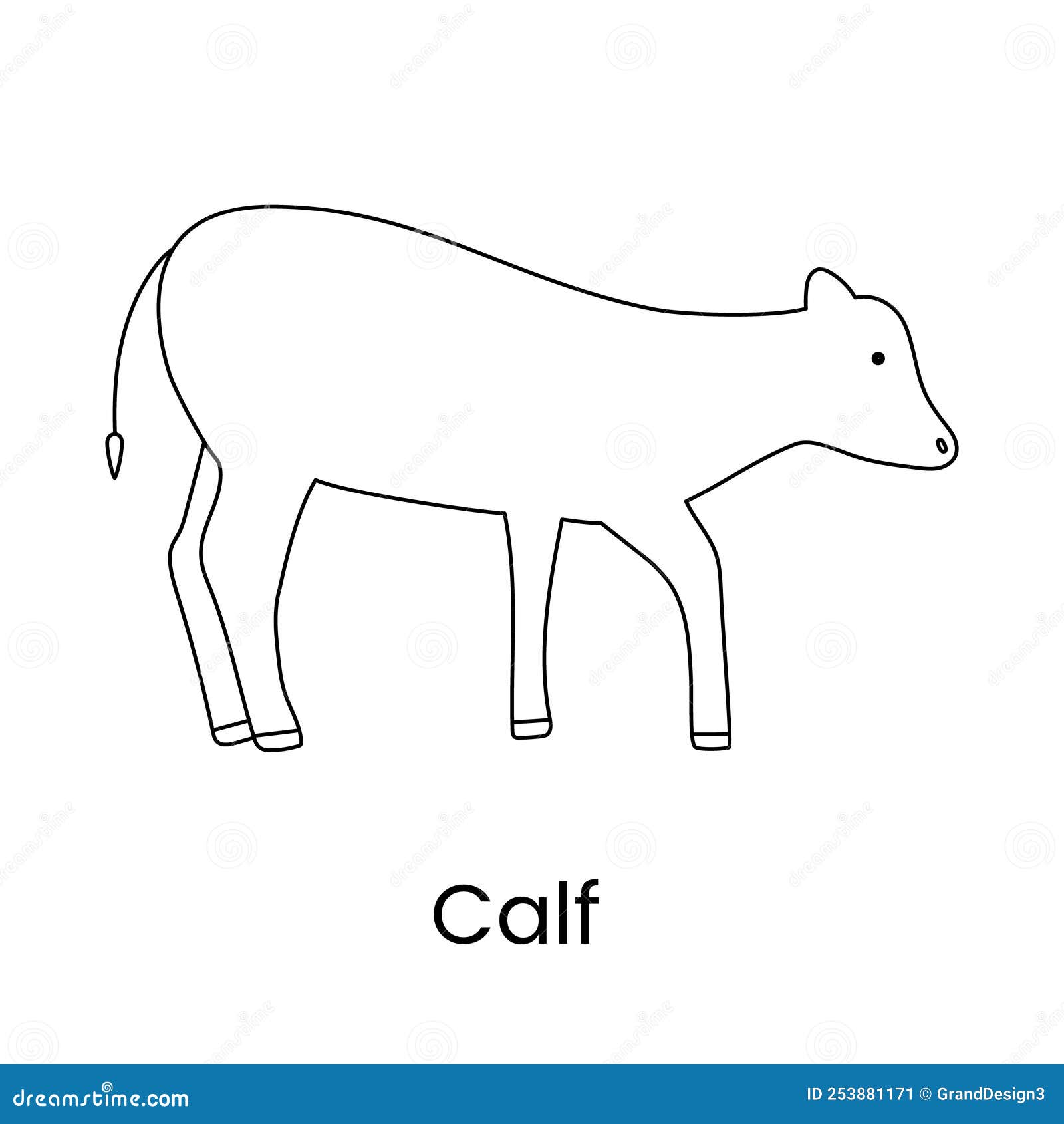 Linear Calf Icon From Animals And Wildlife Outline Collection. Thin ...