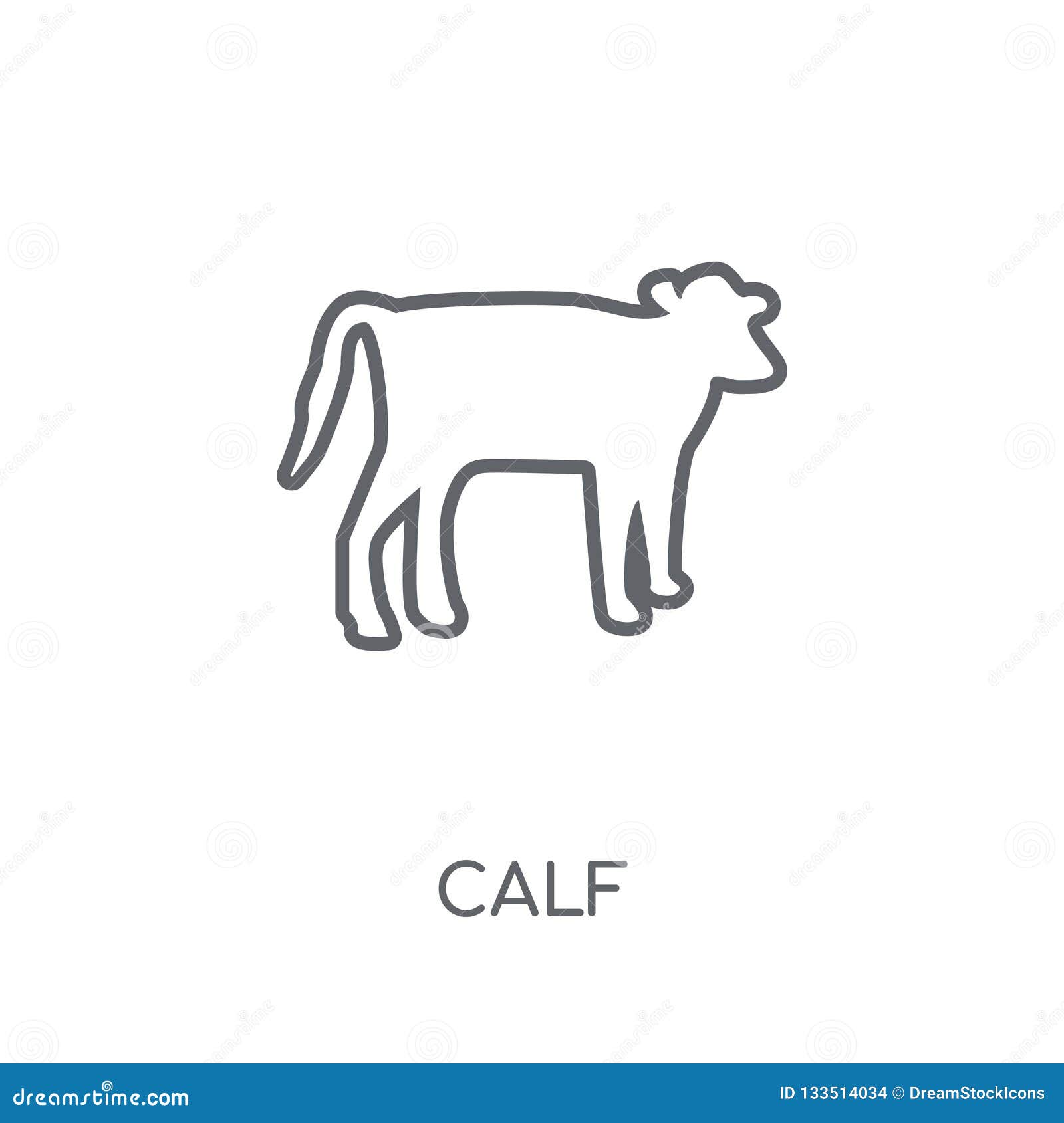 Calf Linear Icon. Modern Outline Calf Logo Concept on White Back Stock ...