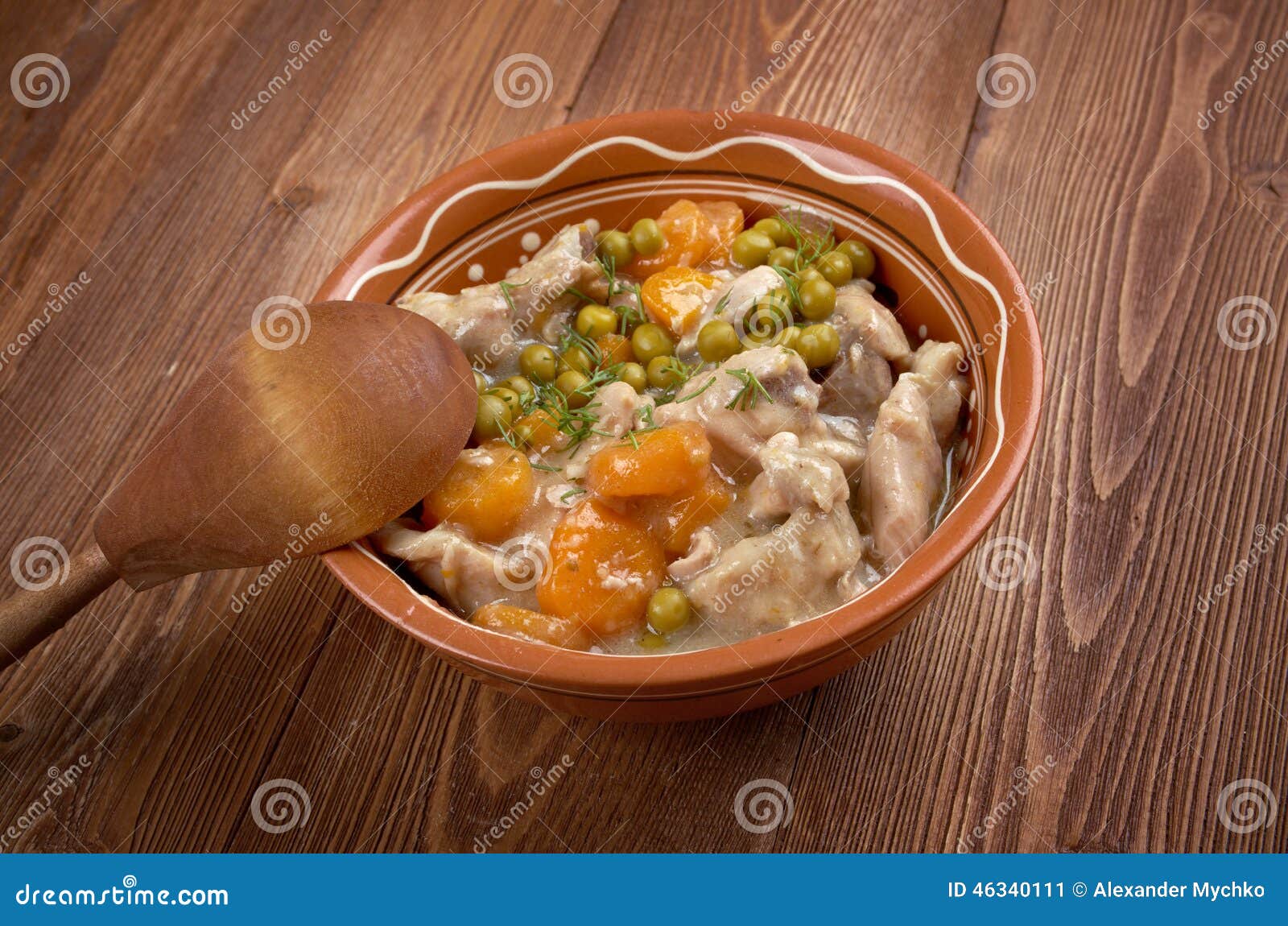 Calf s fricassee stock image. Image of poulet, vegetable - 46340111
