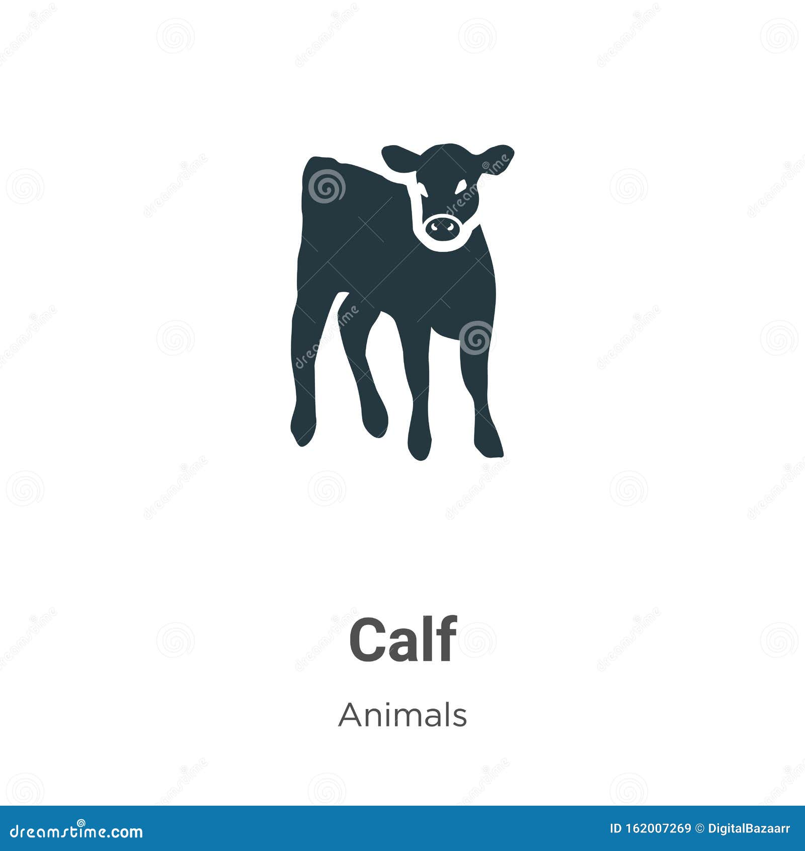 Calf Vector Icon on White Background. Flat Vector Calf Icon Symbol Sign ...