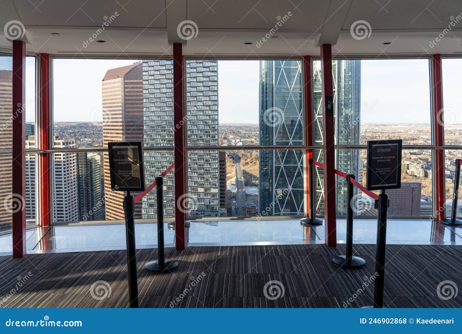 Interior Lobby the Observation Deck of Calgary Tower. Editorial Stock ...