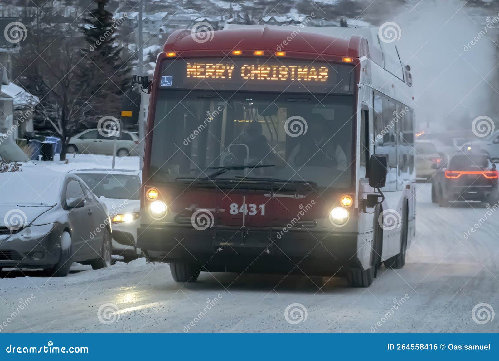 A Close Up To a Calgary Bus during Working during Extreme Cold in ...
