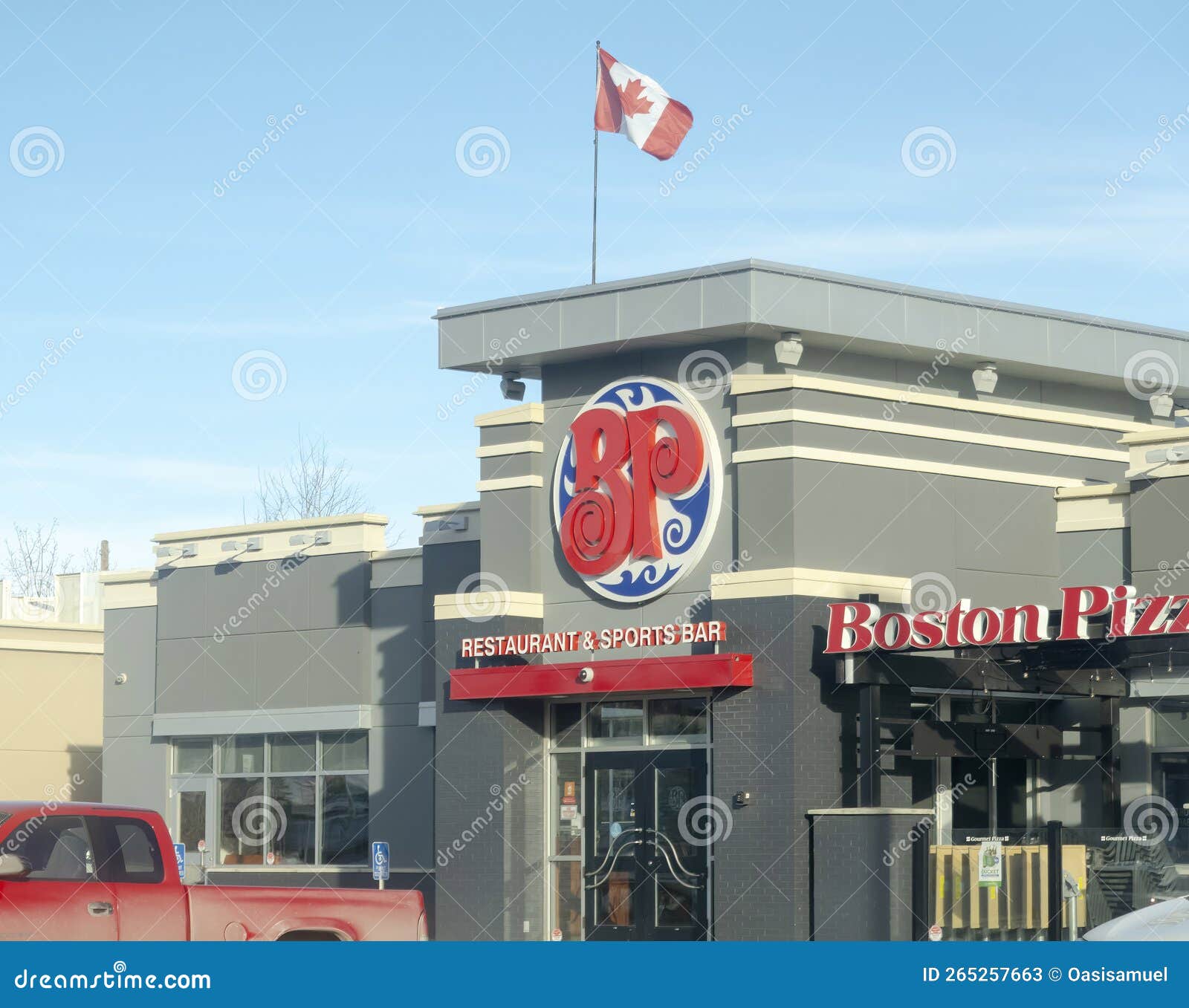 A Horizontal View Boston Pizza Restaurant Location Editorial Stock ...