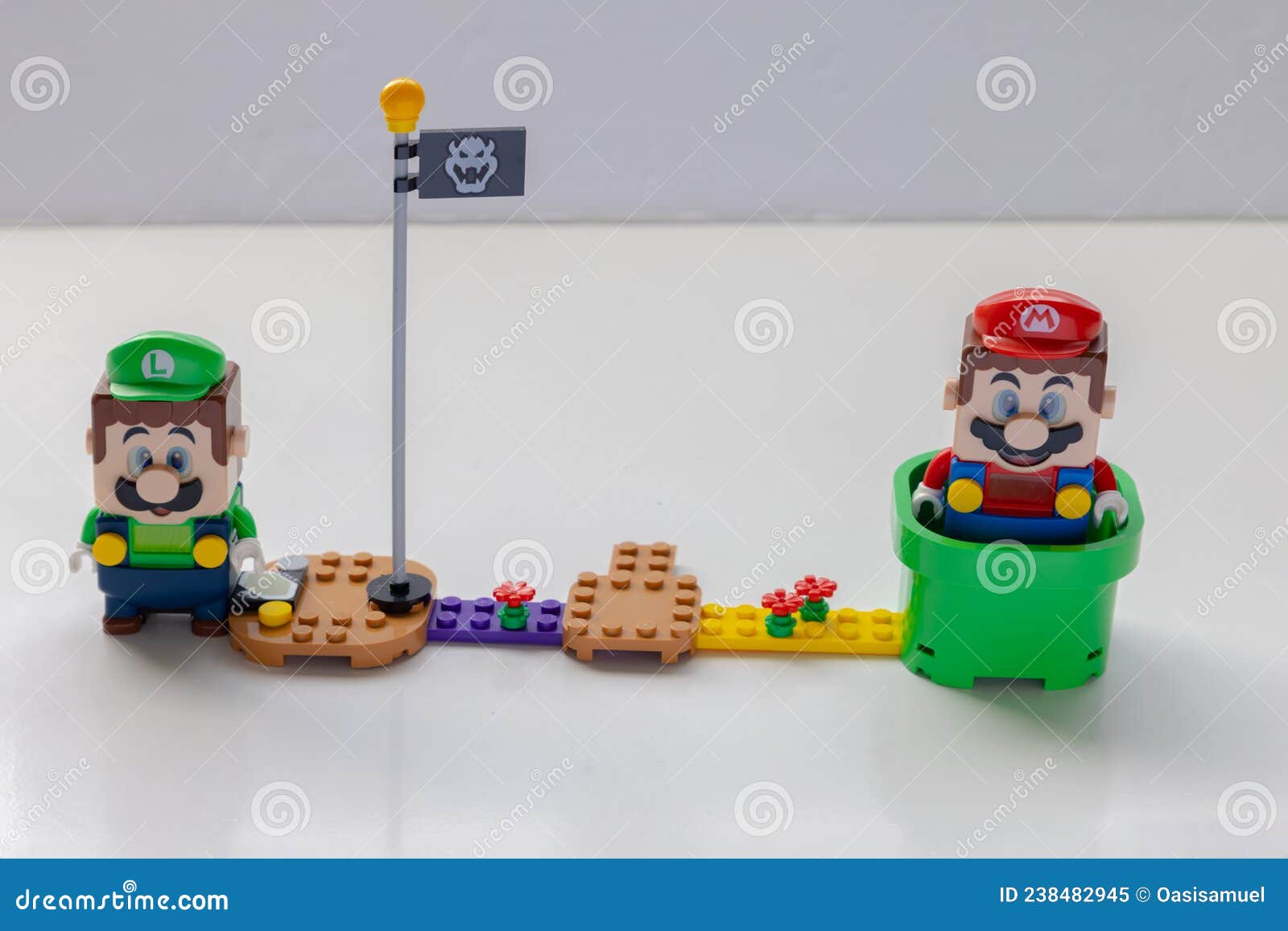 LEGO Mario and Luigi Figure Interactive Brick Game Editorial Image ...