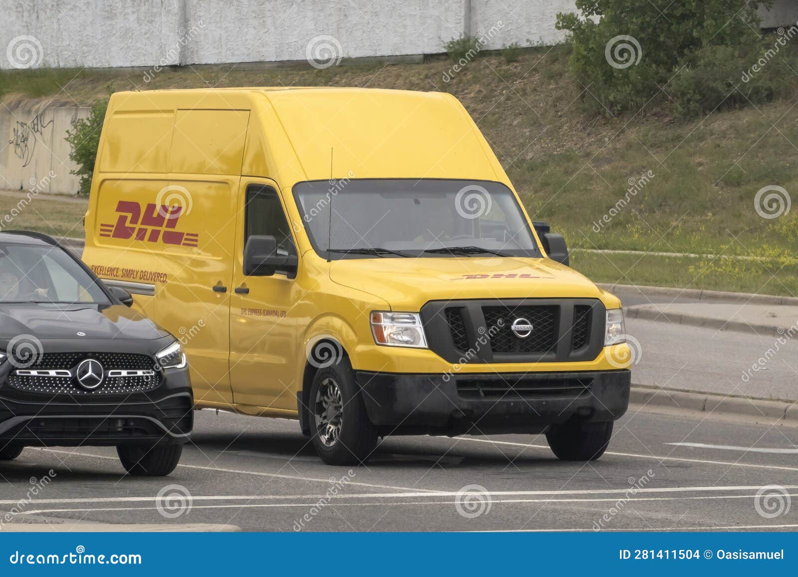 A DHL Delivery Truck on the Route Editorial Stock Image - Image of ...