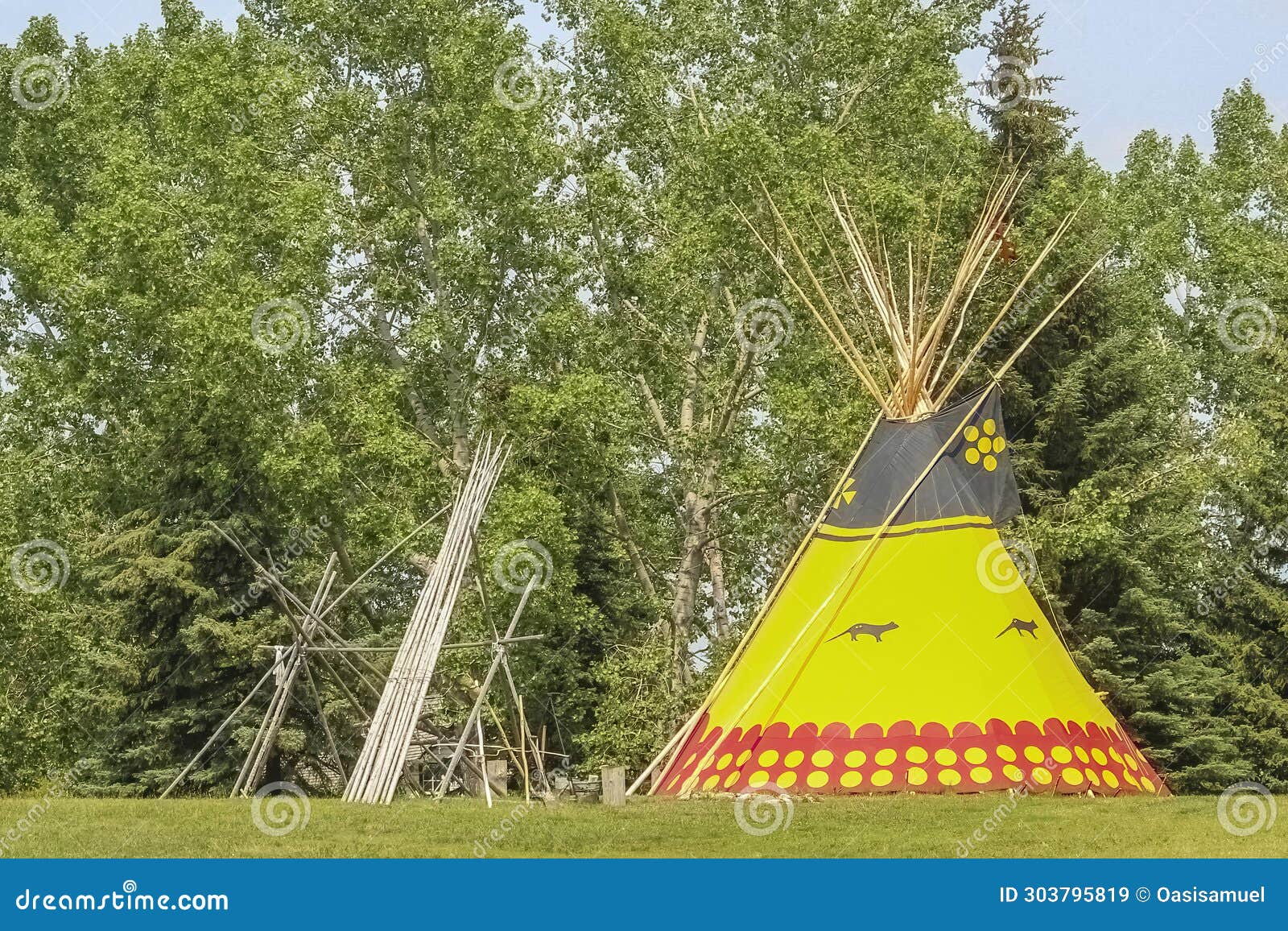 A Tipi or Tepee a Conical Lodge Tent that is Distinguished with Smoke ...