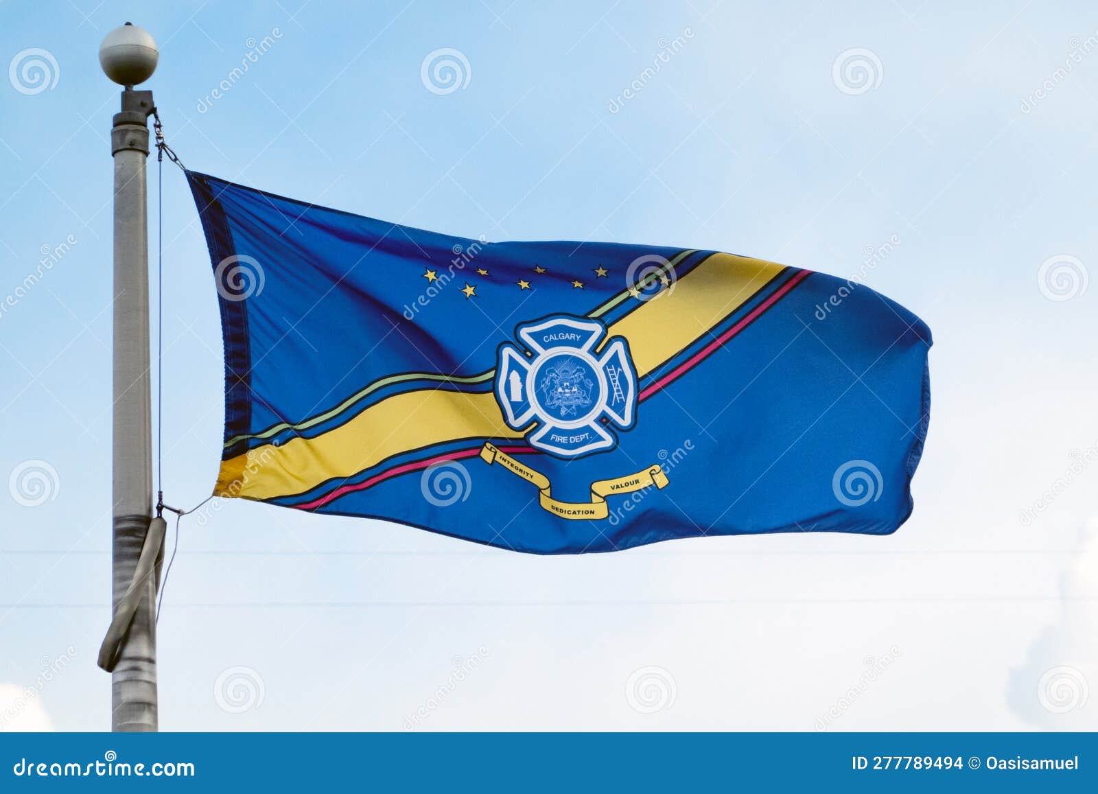 Calgary Fire Rescue Firefighters Launching A Boat At The Ramp. Water ...