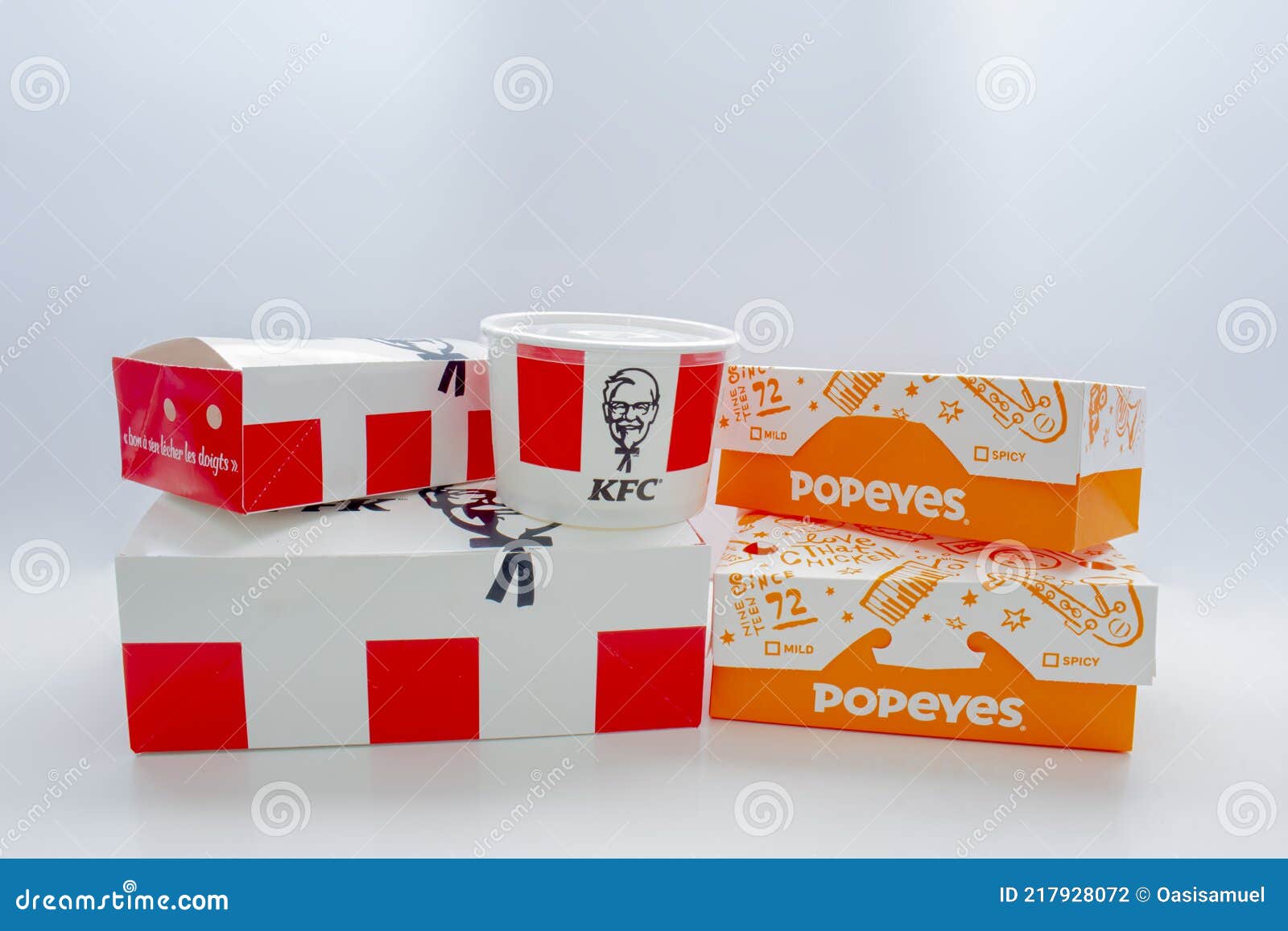 KFC And Popeyes Fast Food Boxes On A Clear Background Editorial Image ...