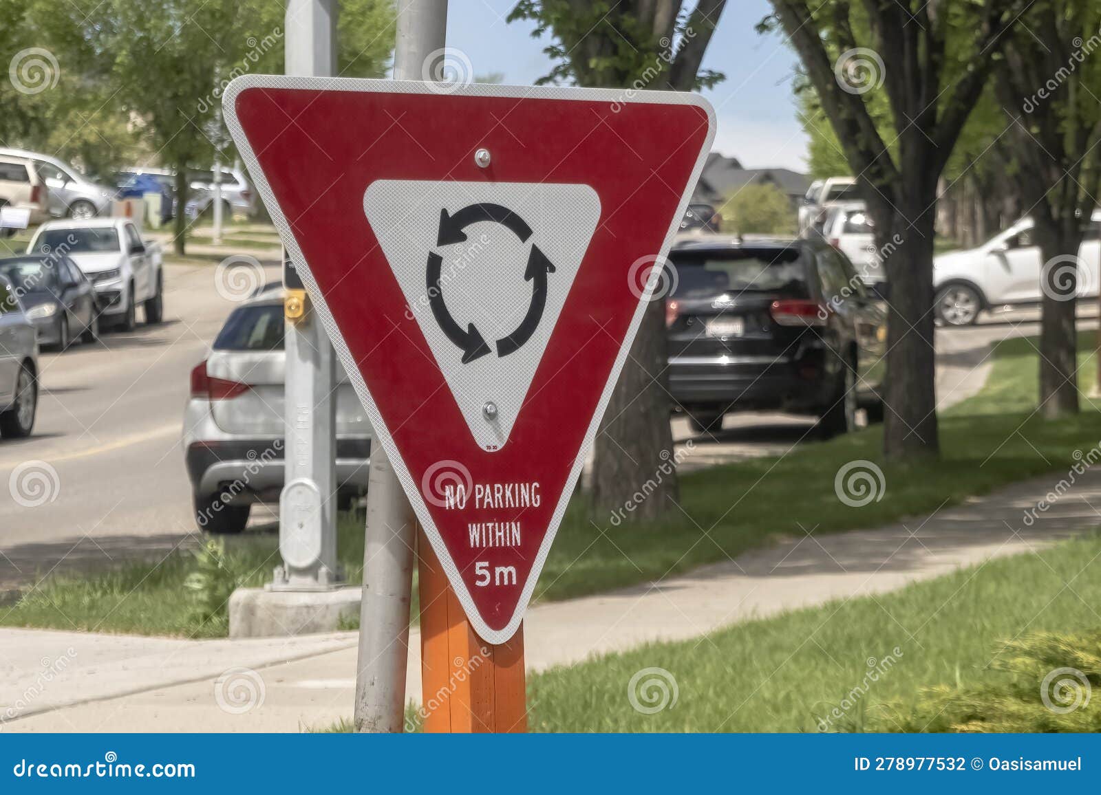 No Parking within 5m Traffic Sign Stock Photo - Image of transport ...