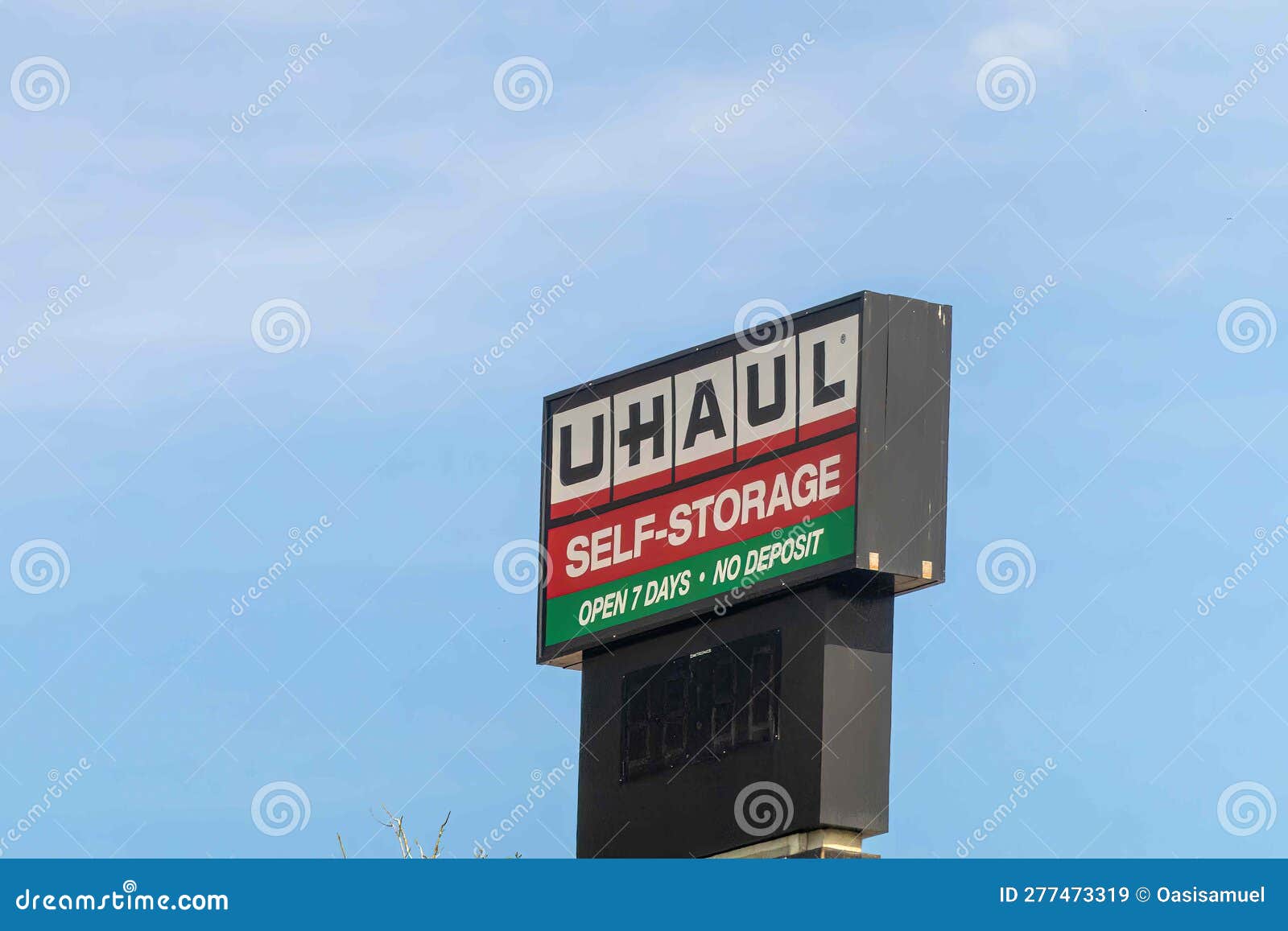 A U-Haul self-storage sign editorial stock image. Image of move - 277473319