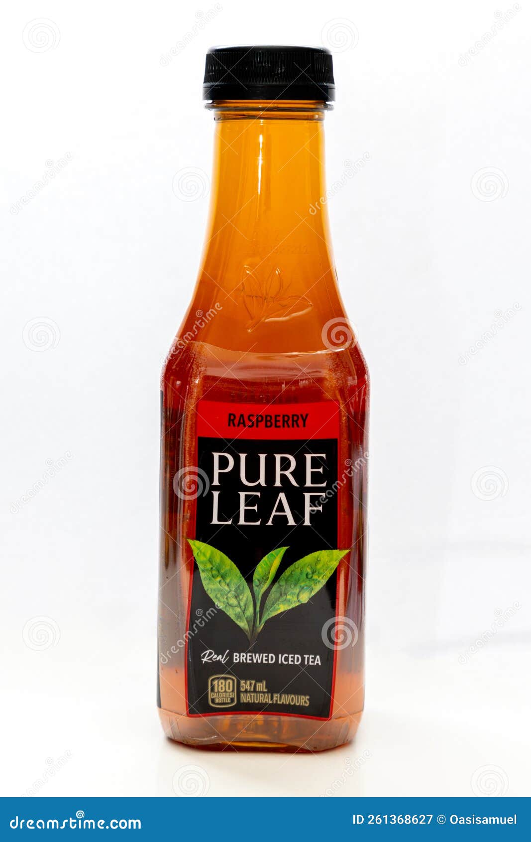 A Bottle of Raspberry Pure Leaf Iced Tea 547mL on a White Background ...