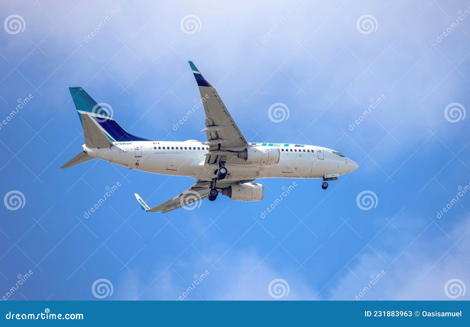 A WestJet 737-700 Plane, the First Variant of the Next-Generation. an ...