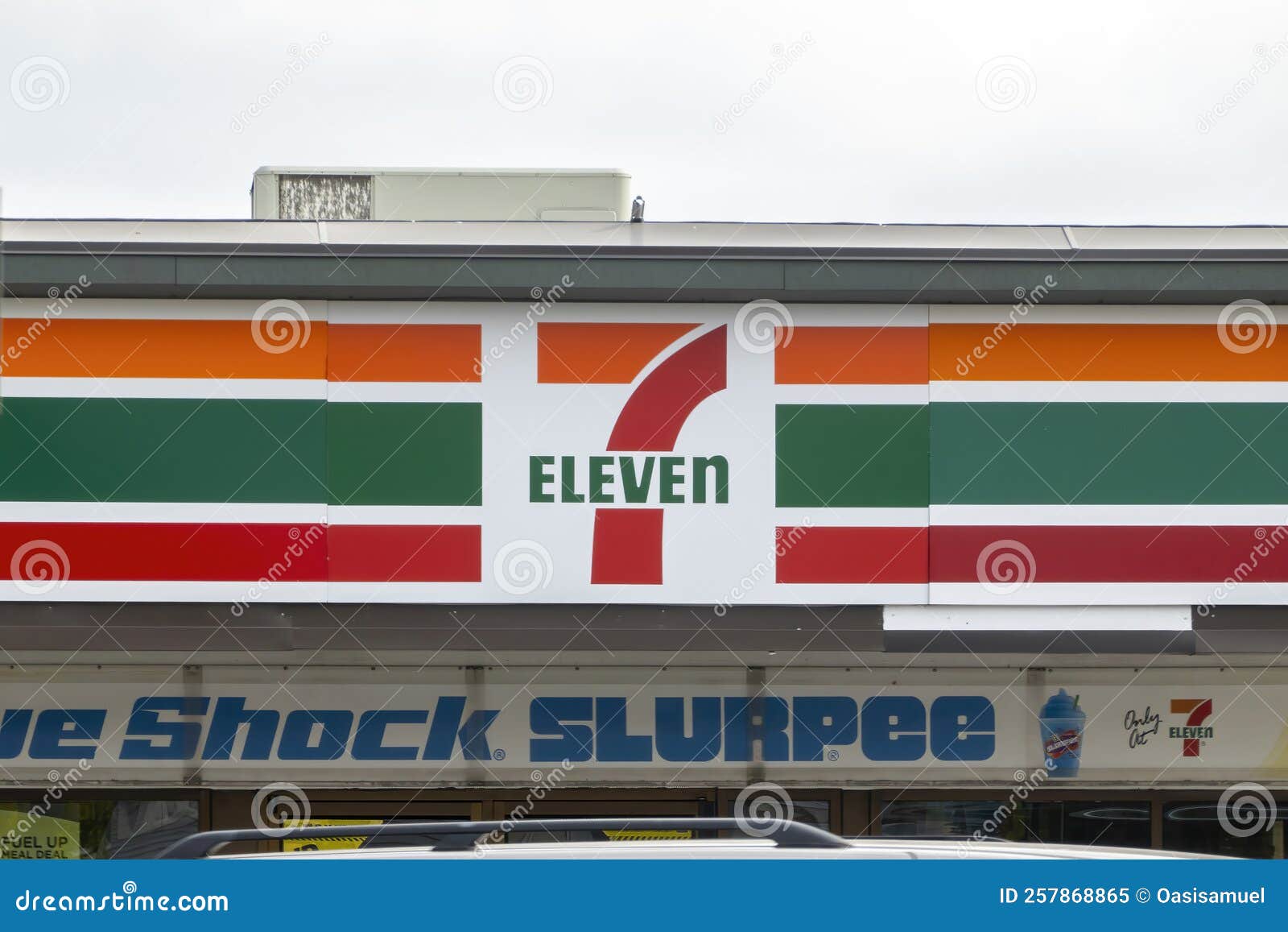 A Close-up of a 7 Eleven Sign. 7-Eleven Editorial Image - Image of ...