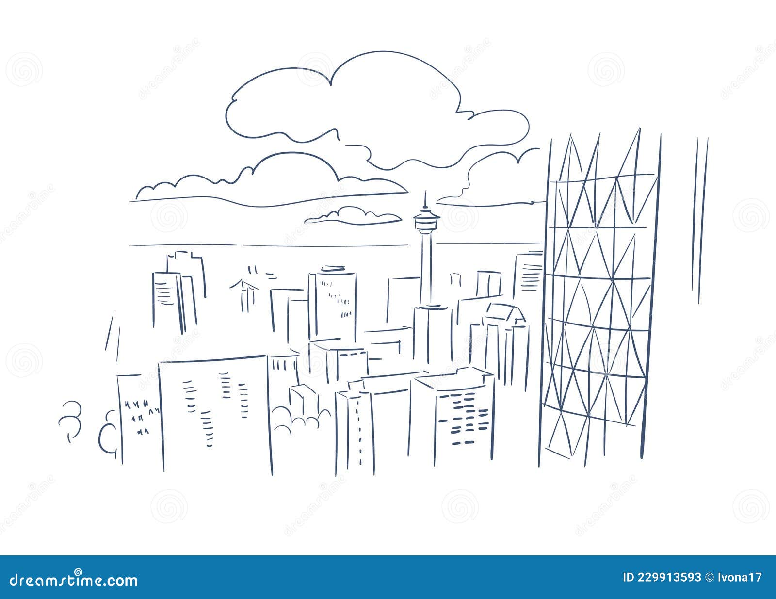 Calgary Alberta Canada Vector Sketch City Illustration Line Art Stock ...