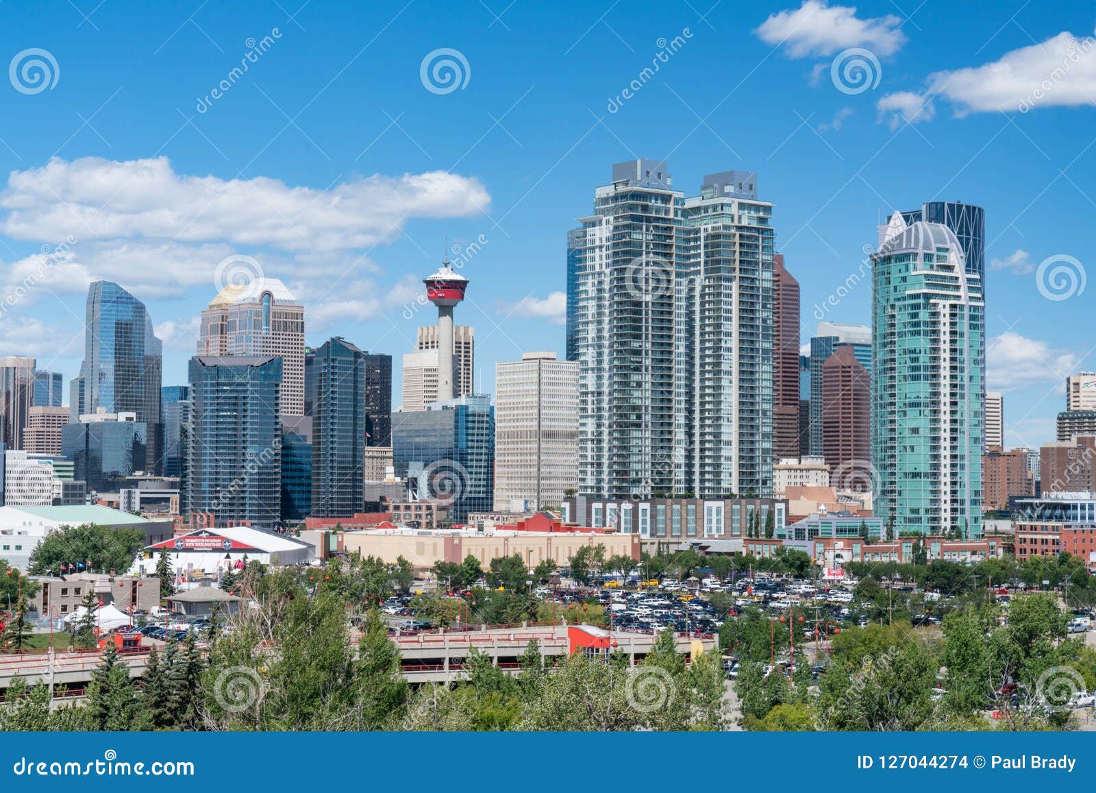 Calgary, Alberta City Skyline Editorial Stock Image - Image of modern ...