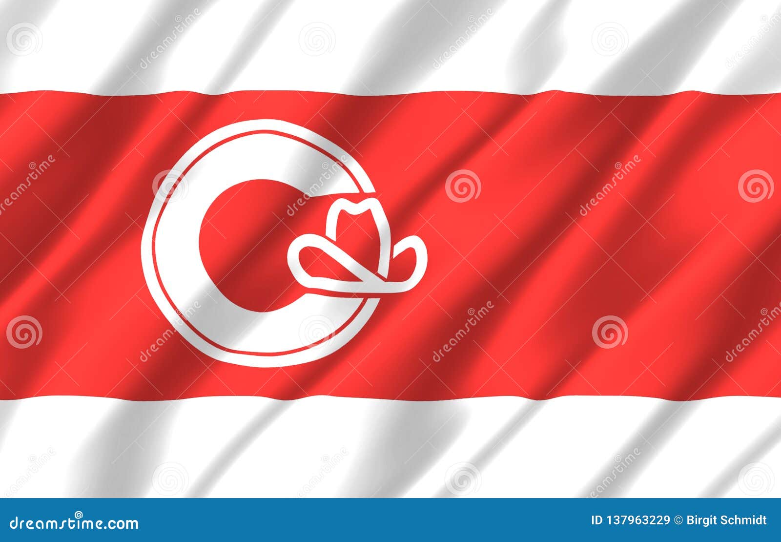 Calgary Alberta Realistic Flag Illustration. Stock Illustration ...