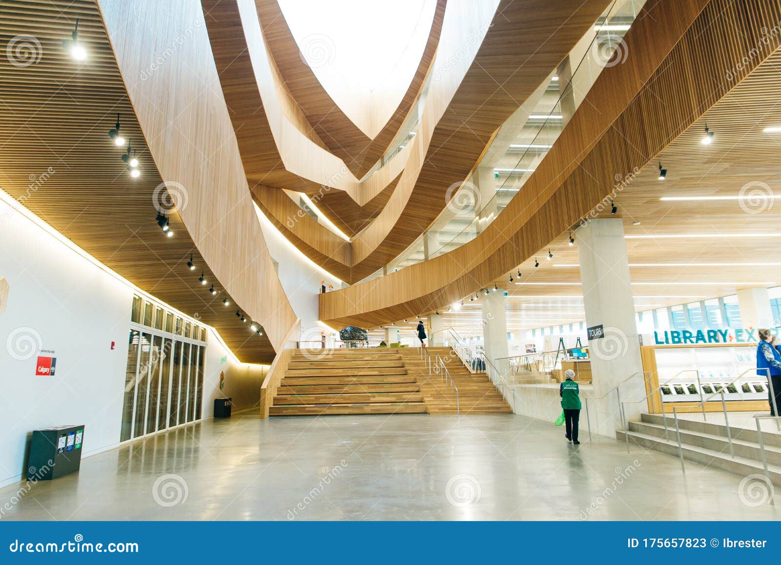 Calgary, Alberta - December 2019 Interior of Calgary Central Branch of ...