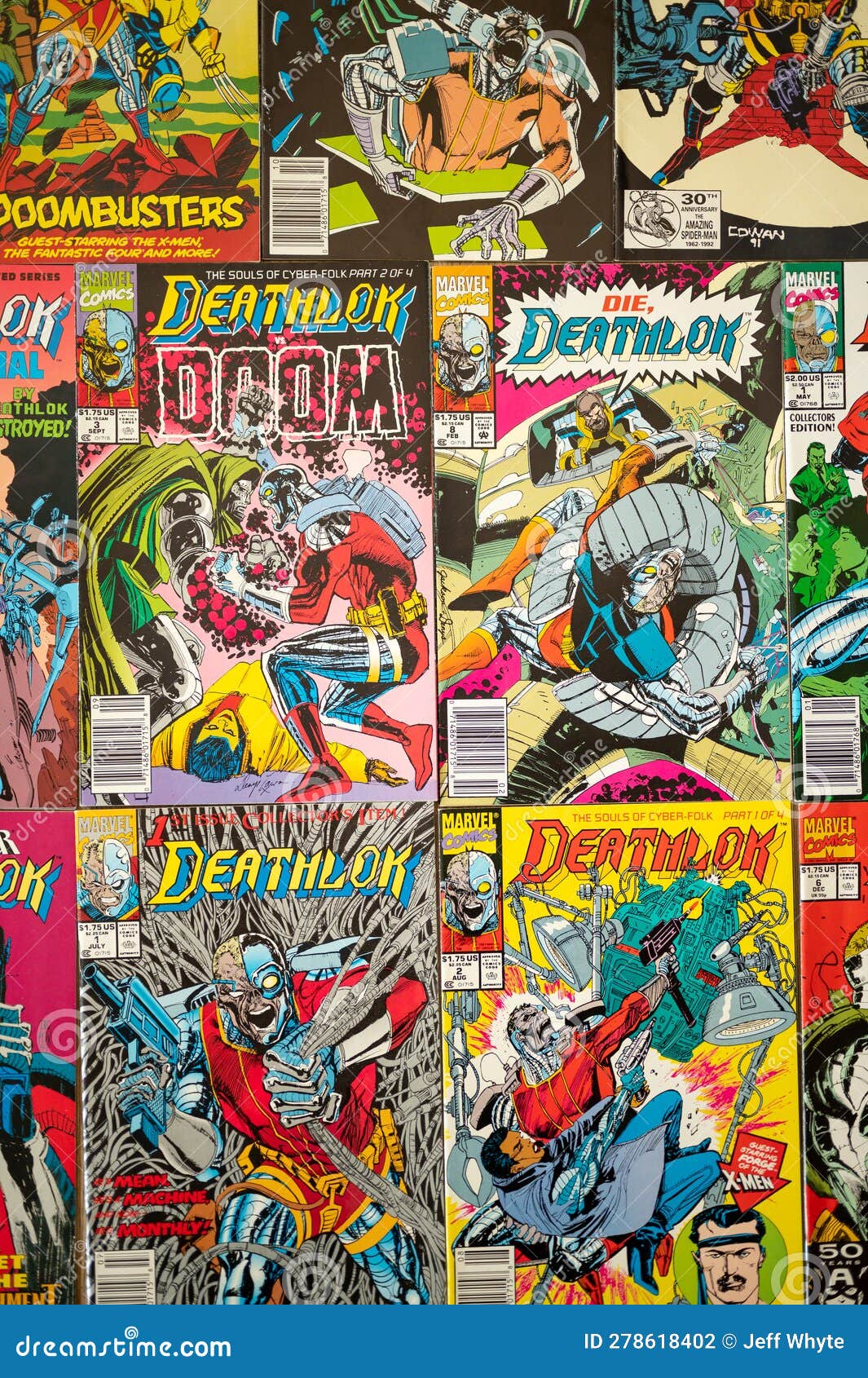 Covers Of Vintage Marvel Punisher Comics Editorial Image ...