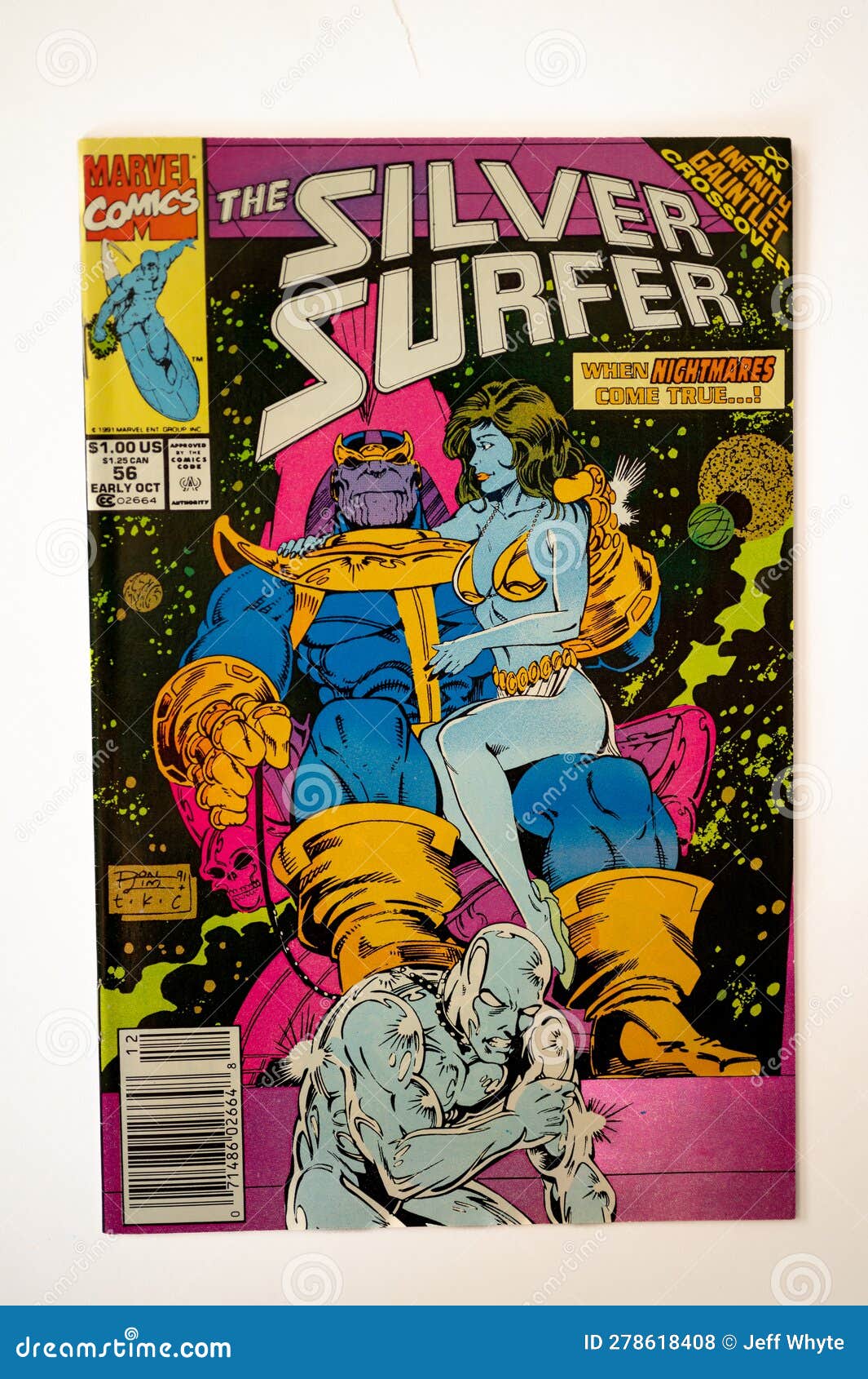 Vintage Marvel Comic Books Closeup View Of A Collection Of Vintage ...