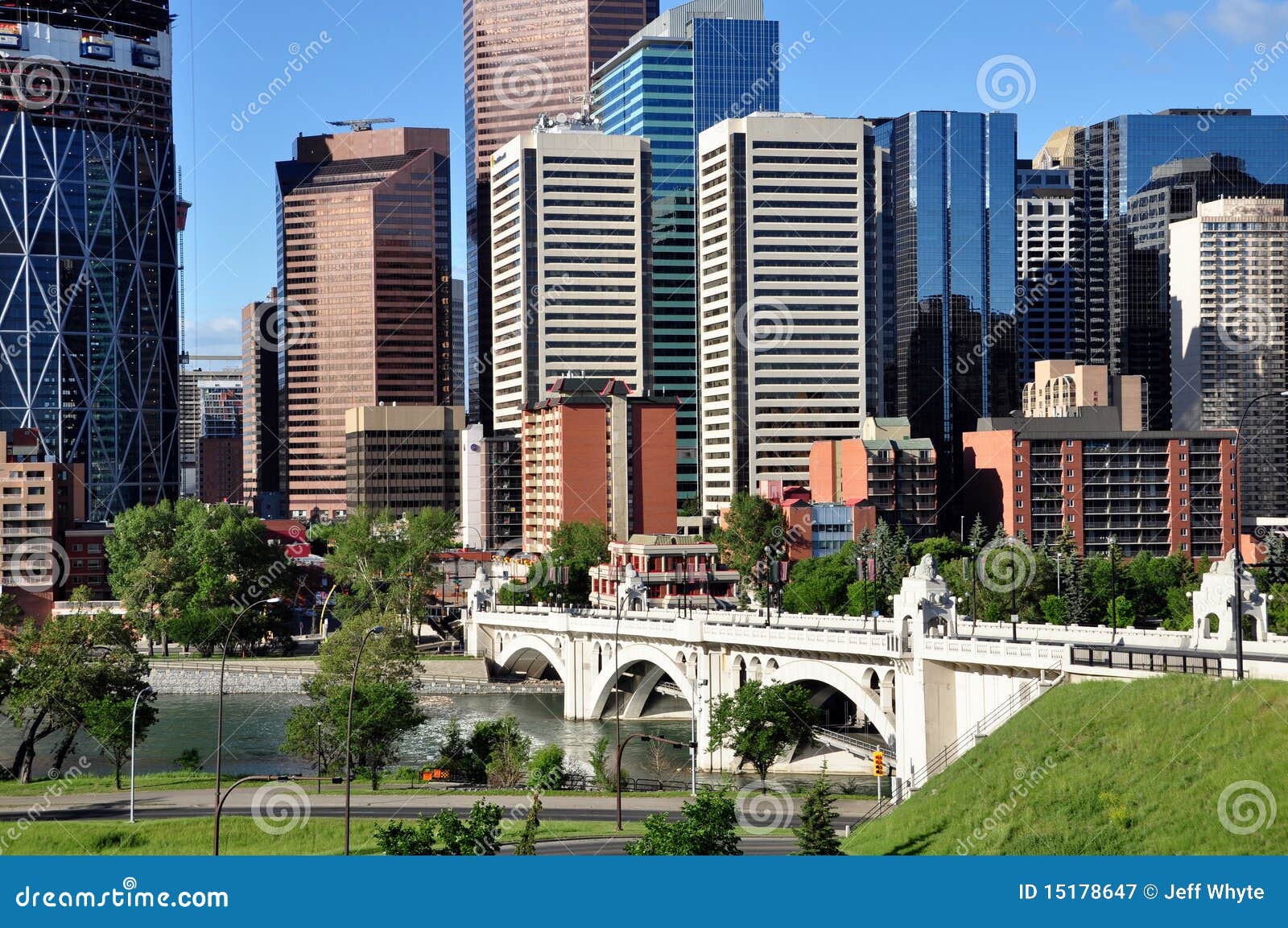 Calgary, Bow River stock image. Image of north, corporate - 15178647