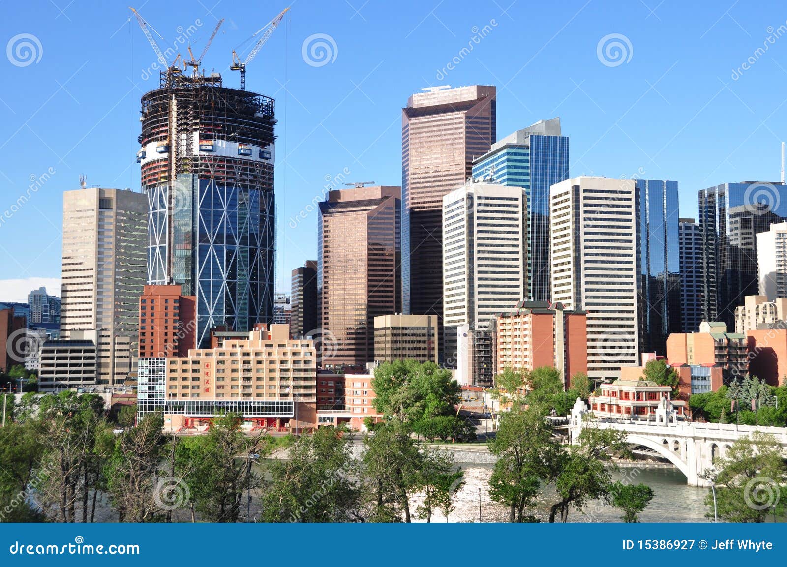 Calgary, Bow River stock image. Image of industry, calgary - 15386927