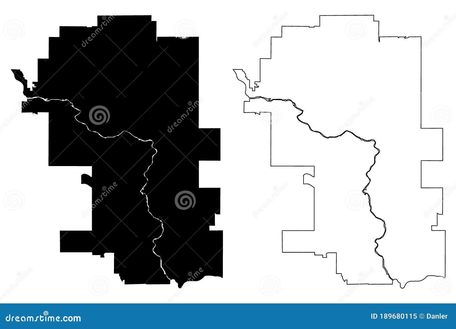 Calgary City Canada, Alberta Province Map Vector Illustration, Scribble ...