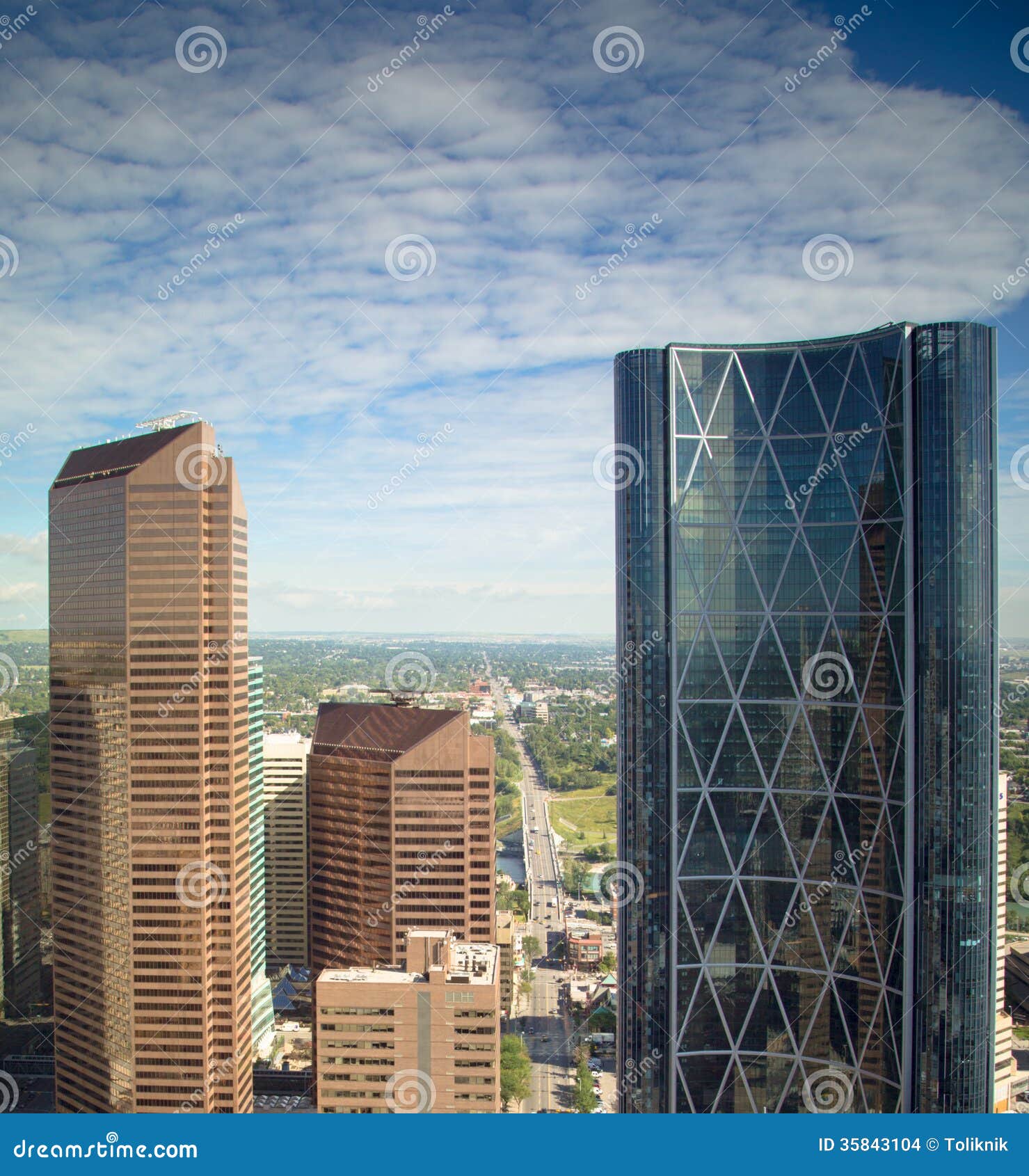 Calgary city skyline view stock photo. Image of cloud - 35843104