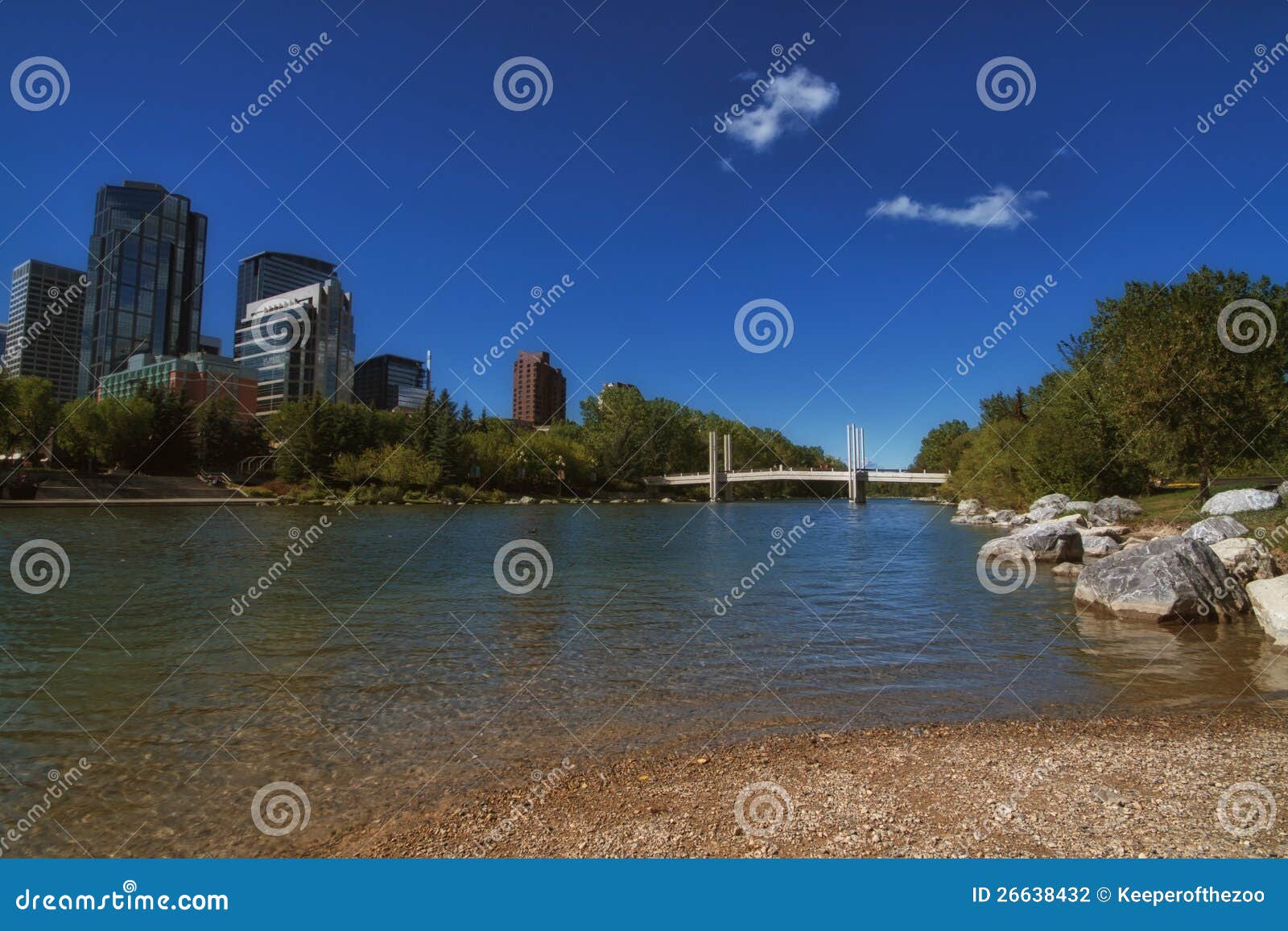 Calgary Cityscape from Prince S Island Park Stock Photo - Image of ...