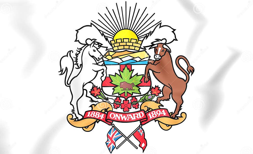 Calgary Coat of Arms, Canada. Stock Illustration - Illustration of ...