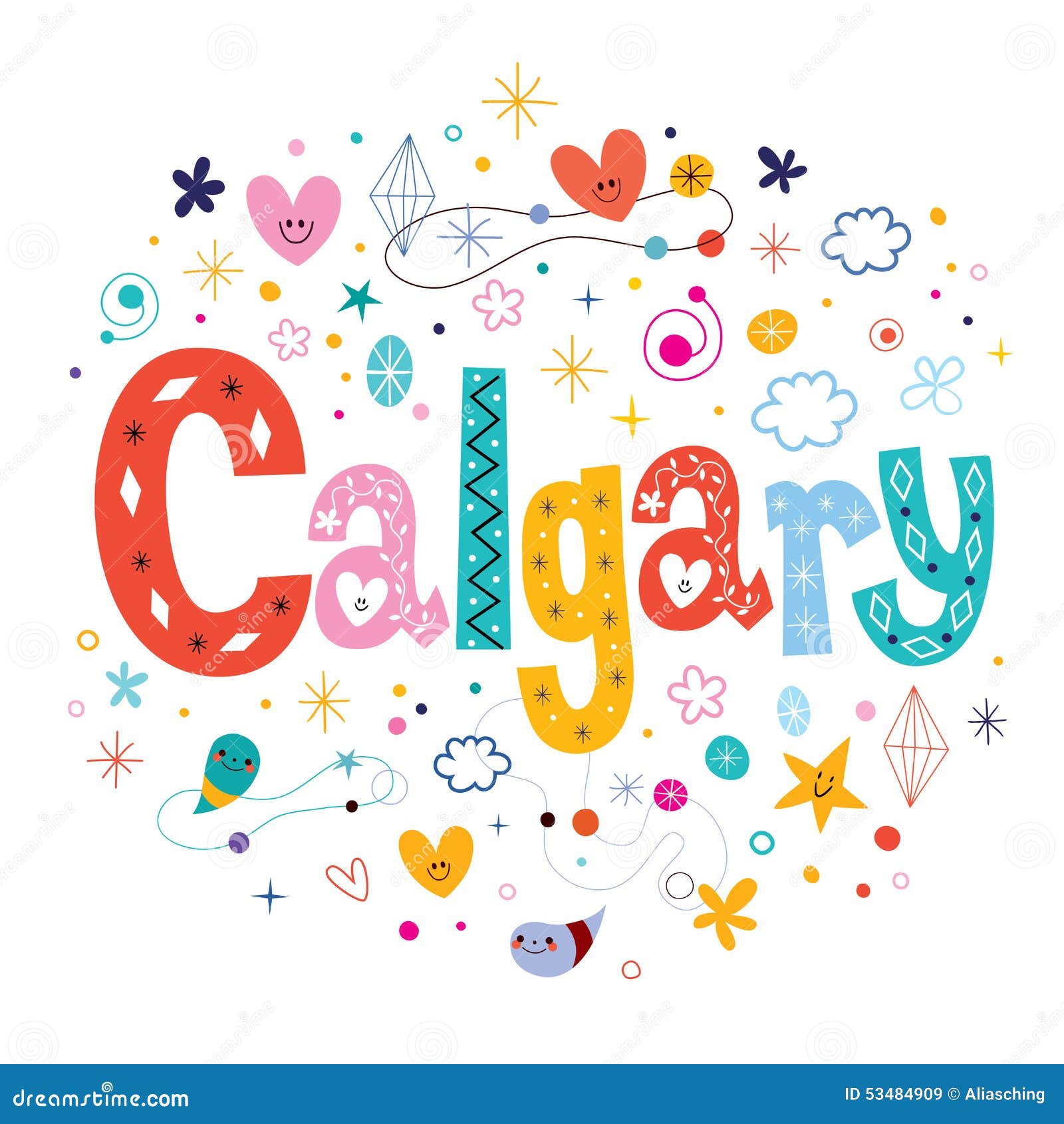 Calgary stock vector. Illustration of lettering, destination - 53484909
