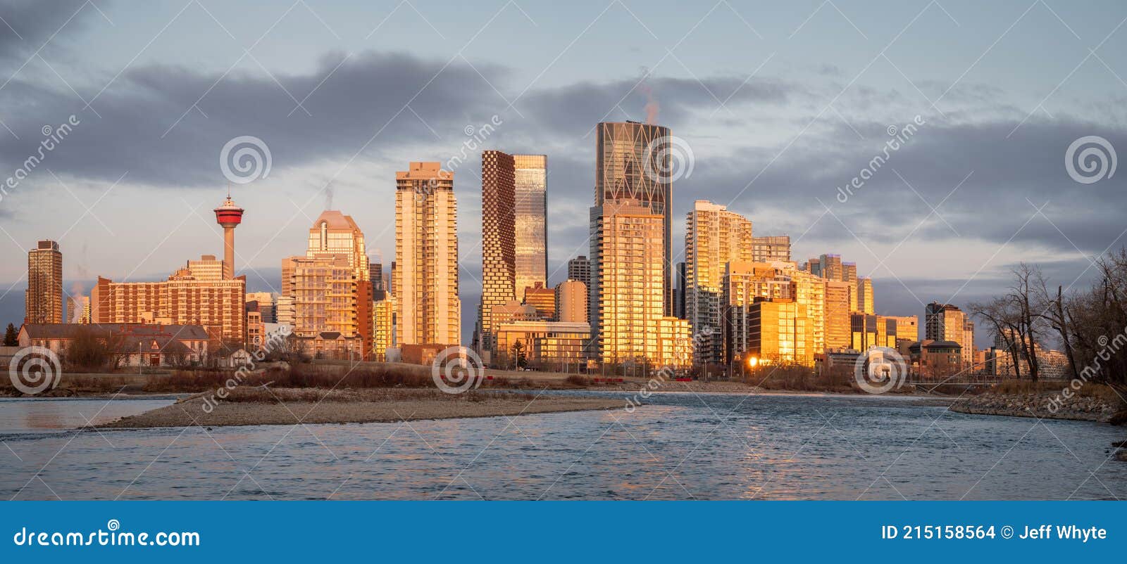 Calgary Downtown Skyline at Sunrise Stock Photo - Image of blue, design ...