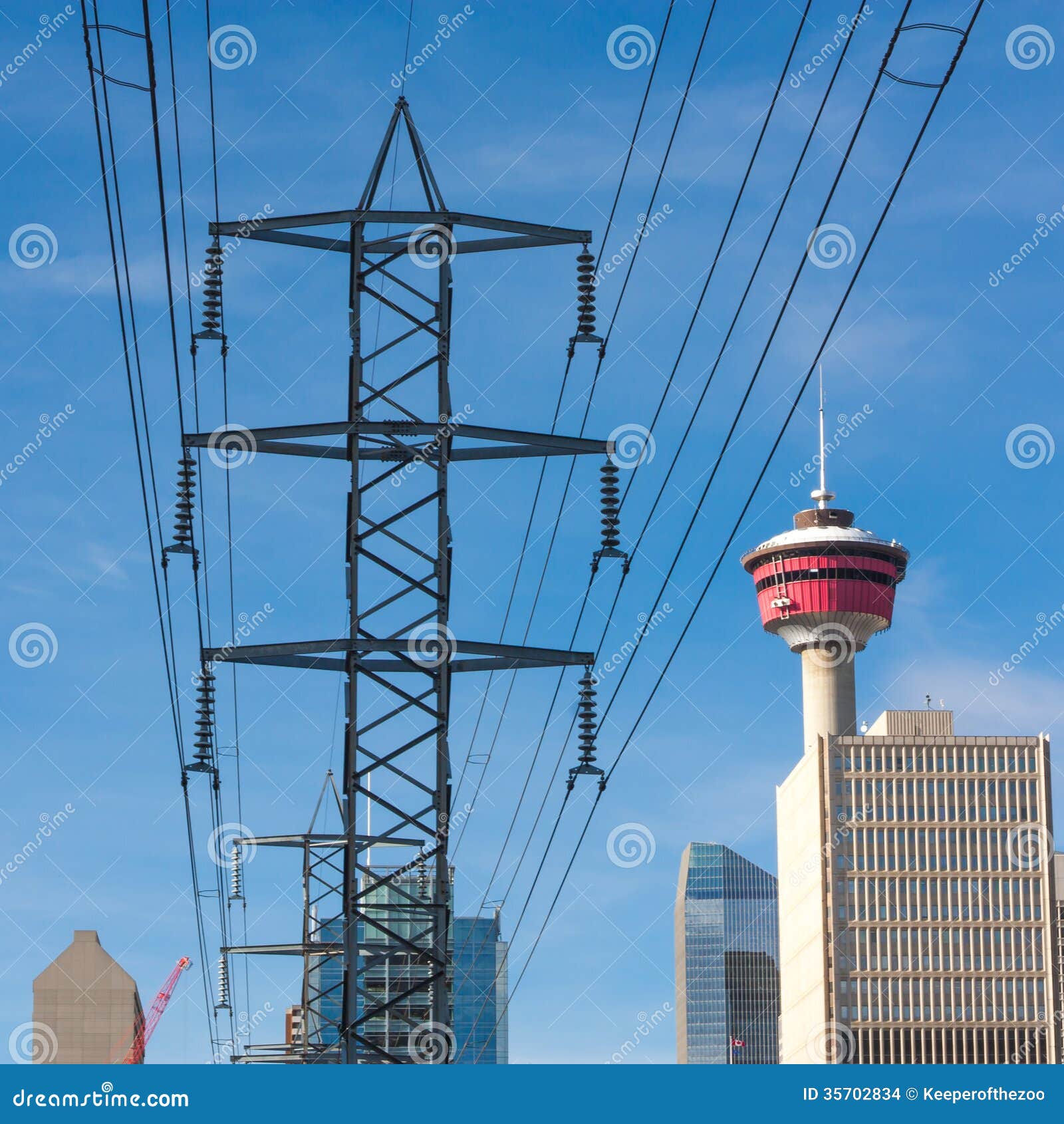 Calgary Electricity Cityscape Stock Photo - Image of downtown, business ...