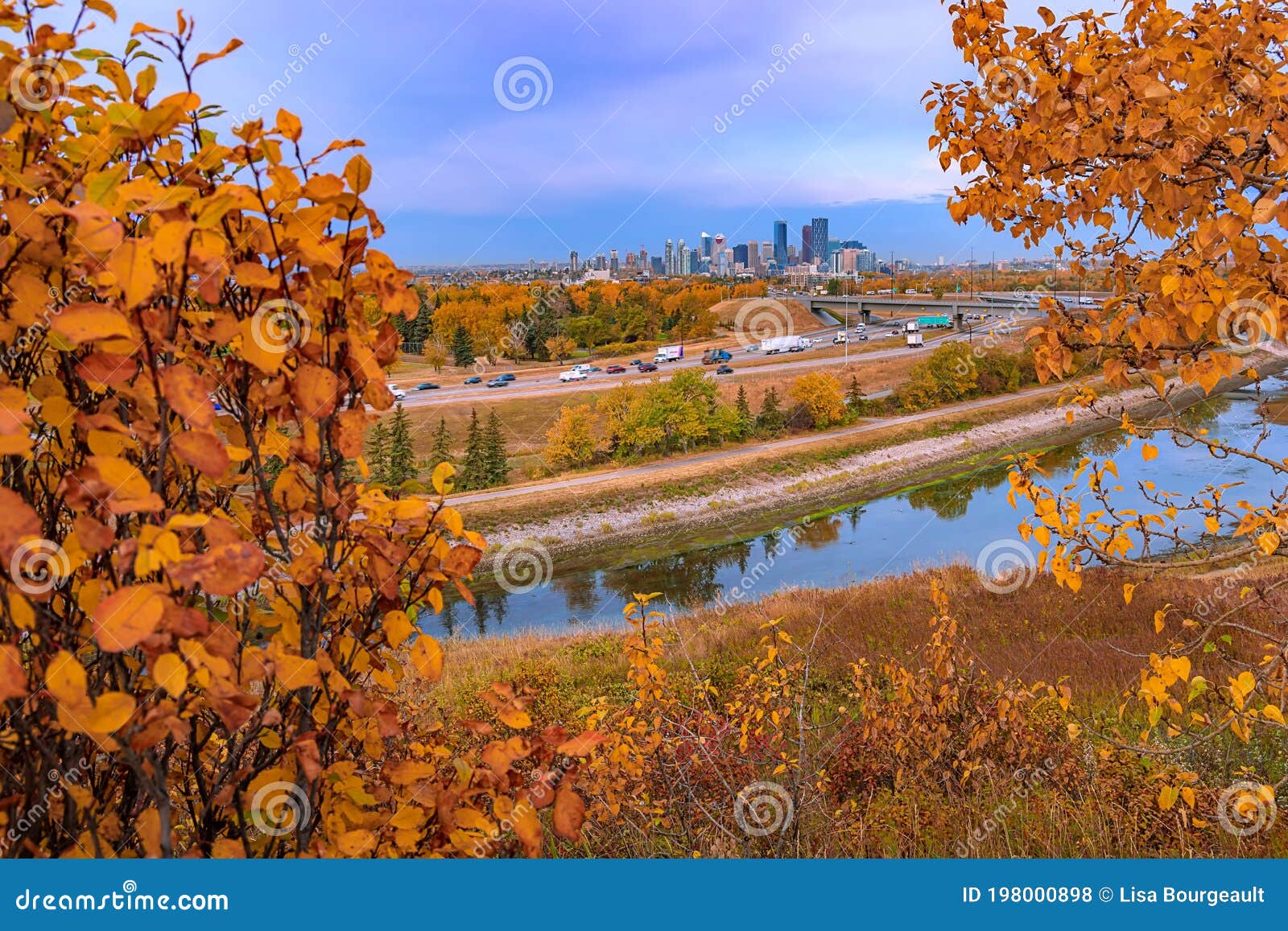 Calgary Landscape Under a Blue Sky in the Fall Stock Photo - Image of ...