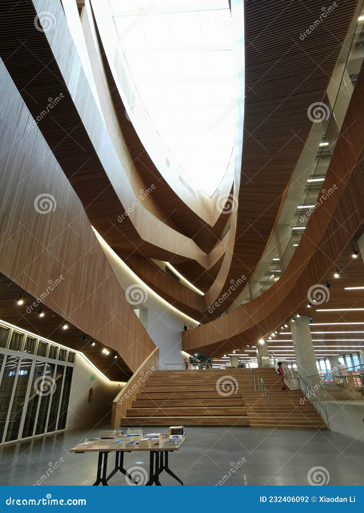 Calgary Library Architecture Wooden Stairs Editorial Photography ...