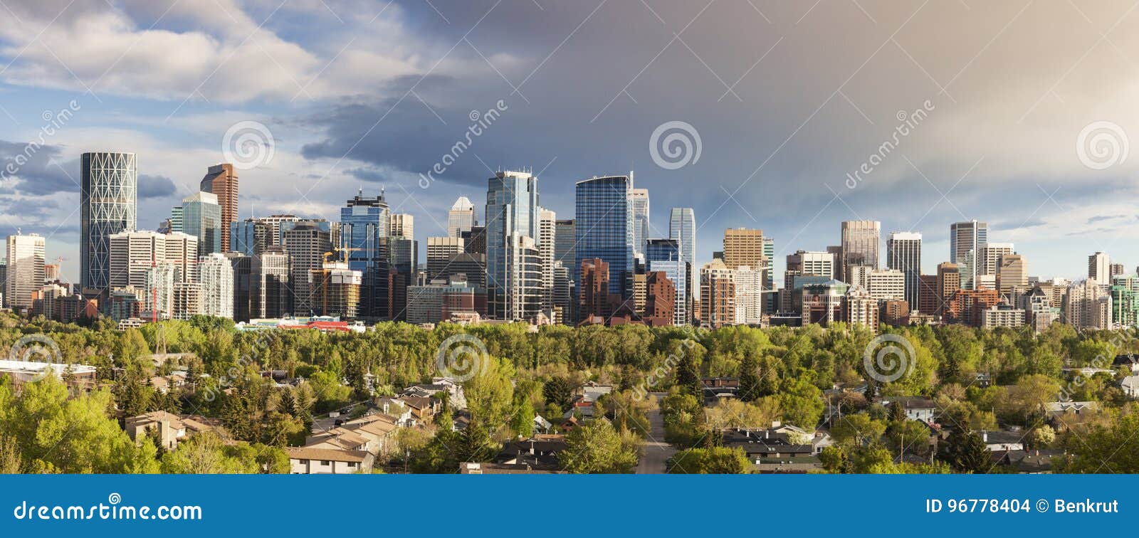 Calgary - panorama of city stock photo. Image of calgary - 96778404