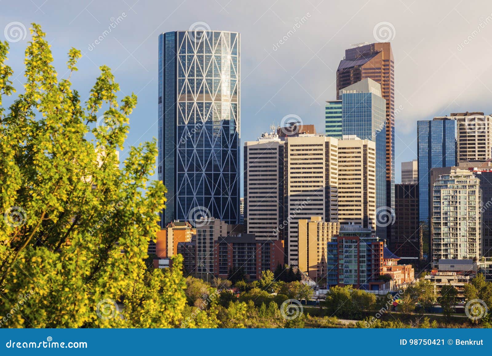 Calgary - panorama of city stock image. Image of downtown - 98750421