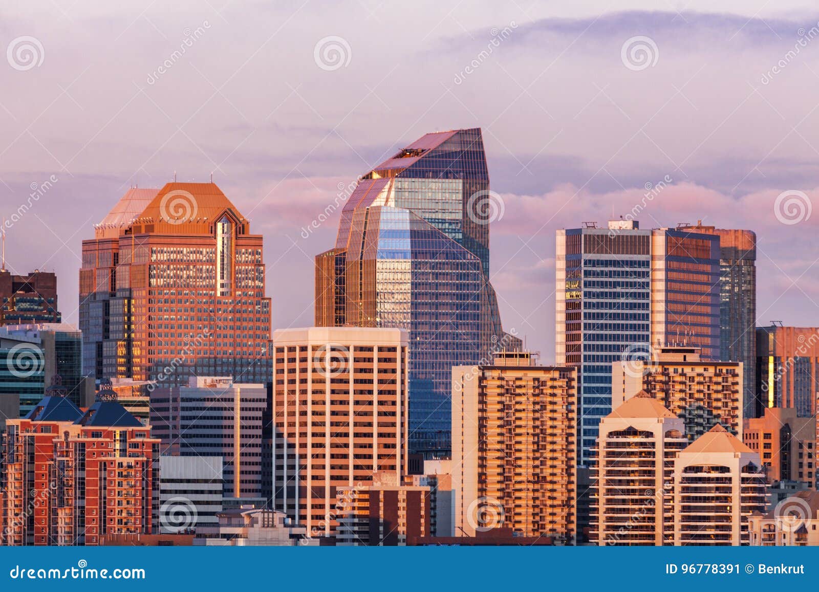 Calgary - panorama of city stock image. Image of building - 96778391