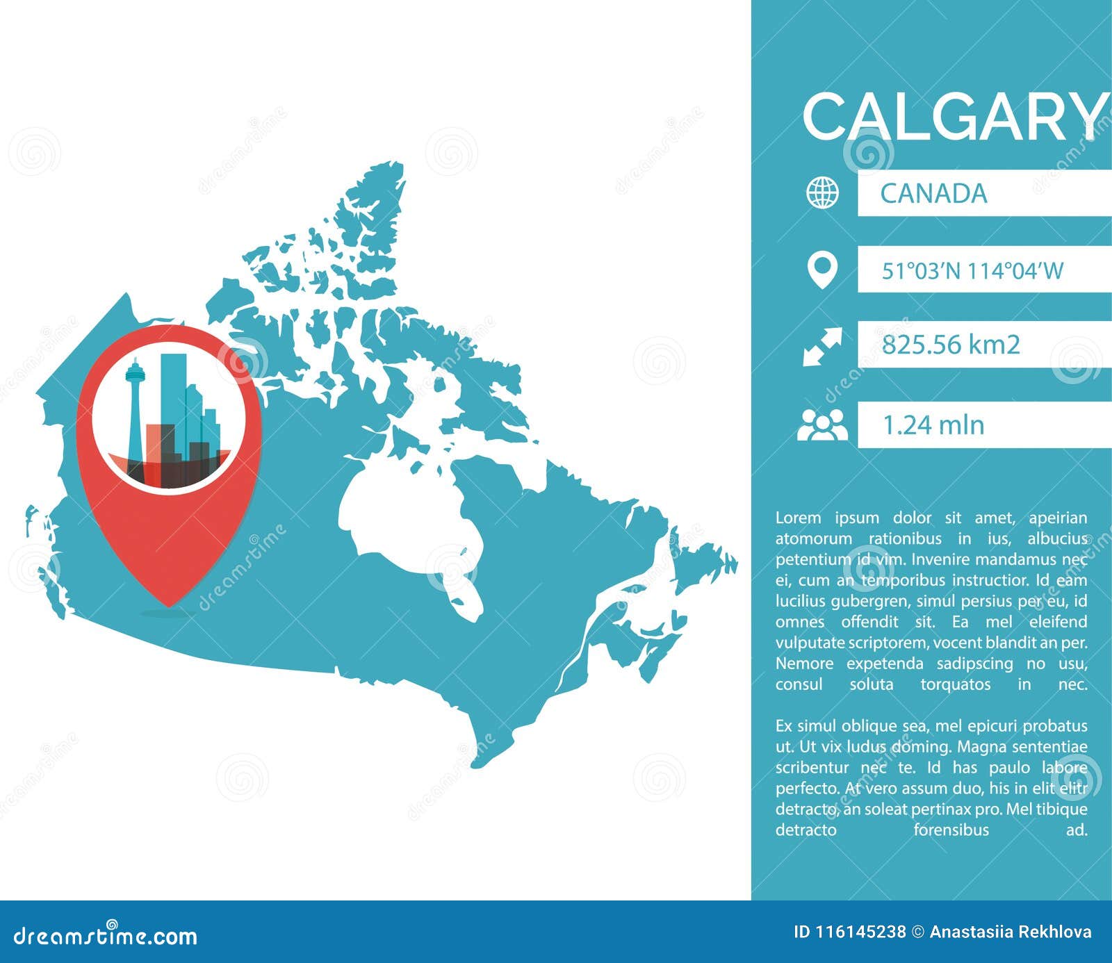 Calgary Map Infographic Vector Isolated Illustration Stock Vector ...