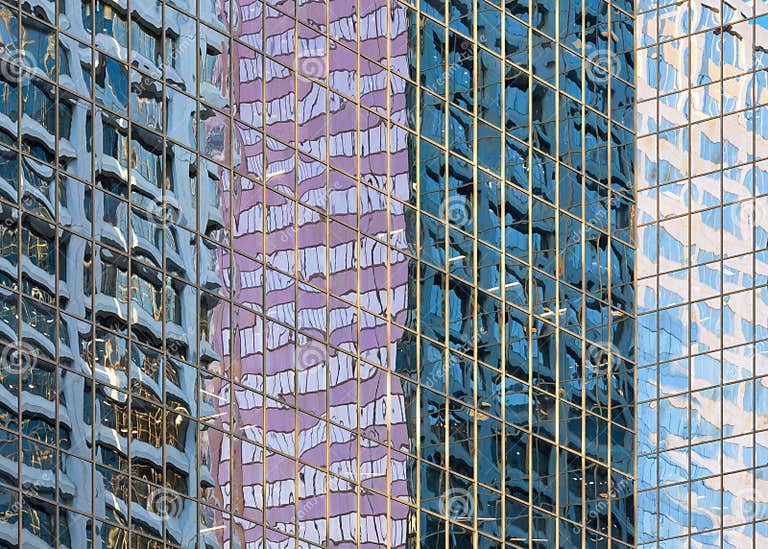 Colorful Calgary Reflections Off Glass Skyscrapers Editorial Image ...
