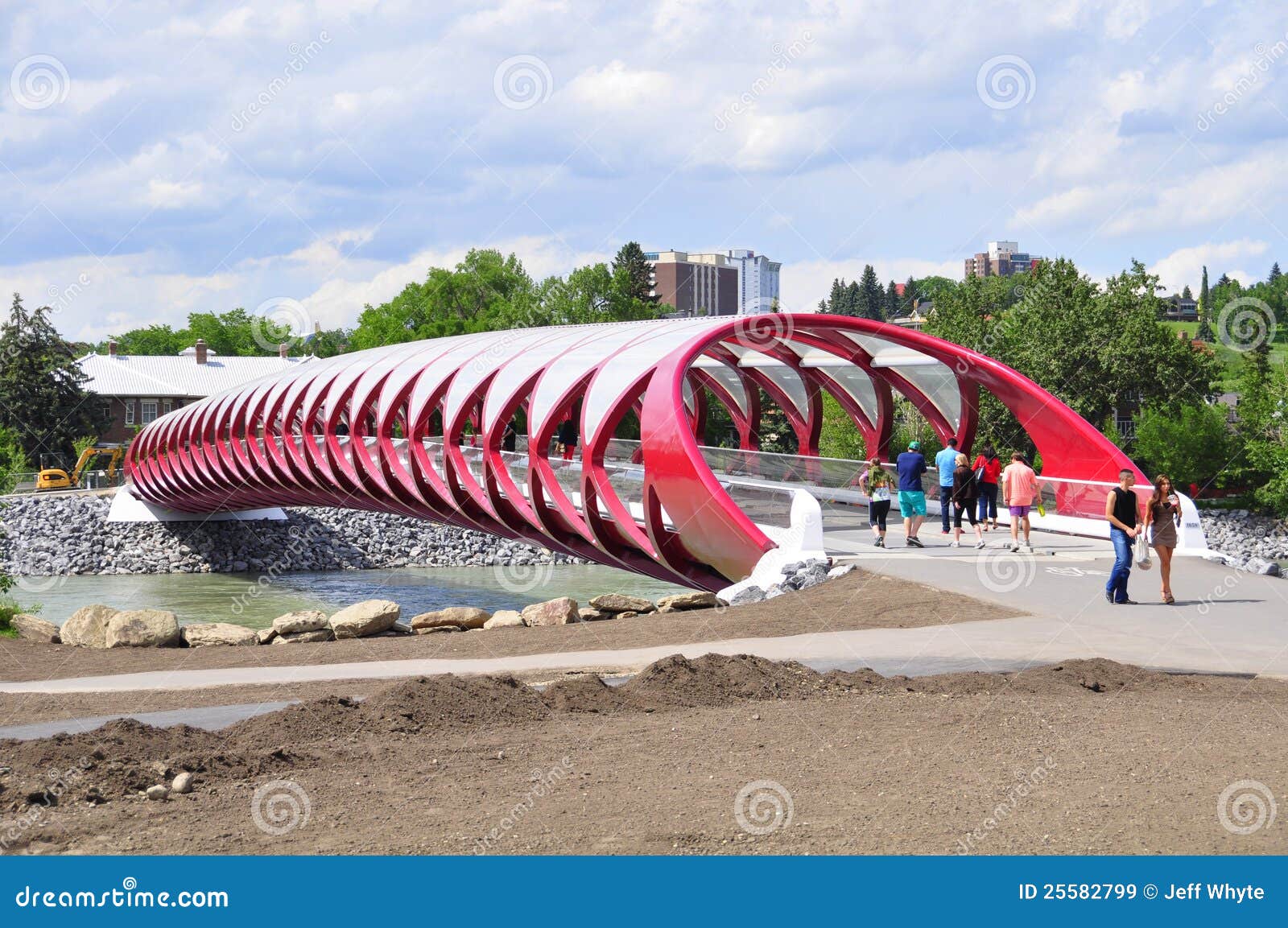 Calgary s Peace Bridge editorial stock image. Image of architecture ...