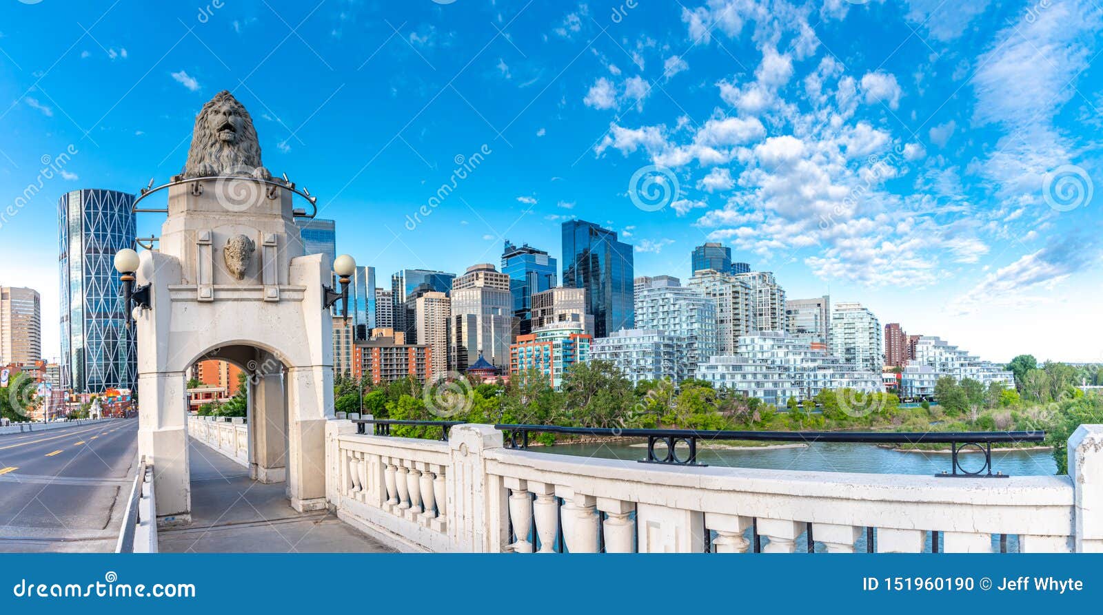 Calgary S Skyline on a Bright Blue Sky Day Stock Photo - Image of ...