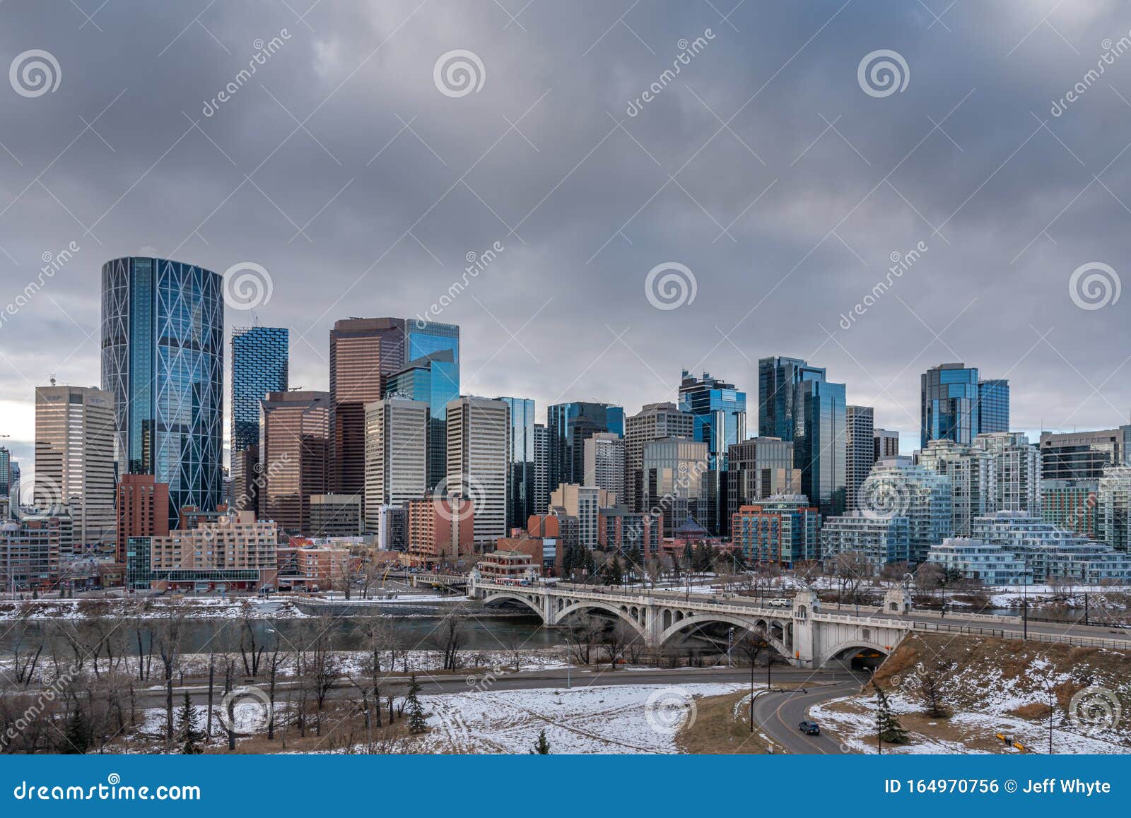Calgary`s Skyline on a Cold Winter Day Stock Photo - Image of winter ...